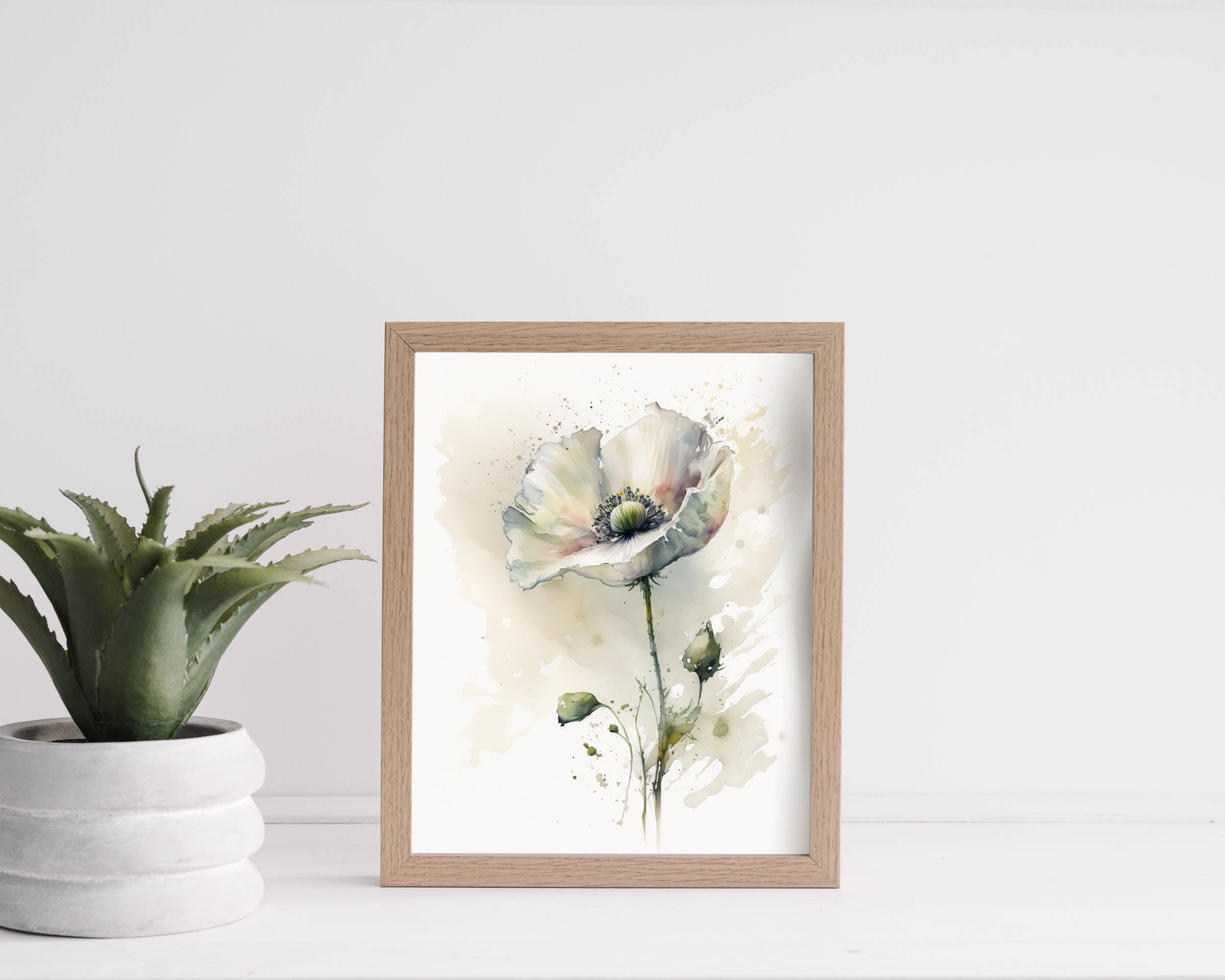 Poppy Wall Decor White Flower Wall Art for Entryway Poppy - Etsy