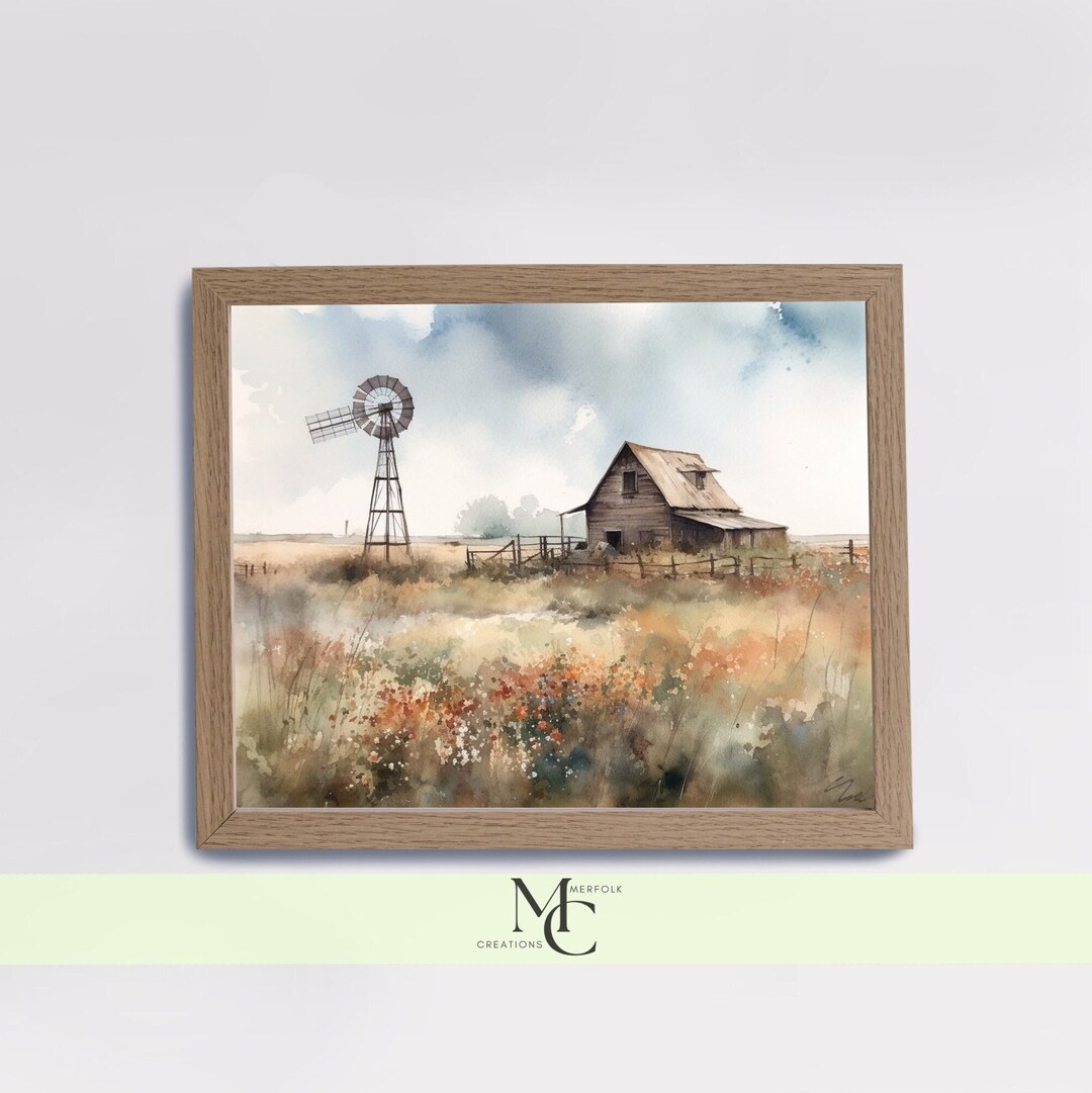 Windmill Barn Wall Decor for Dorm Wall Art Outdoor Windmill - Etsy