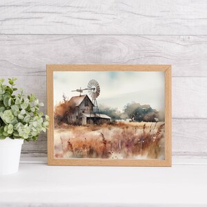 Printable Set of 3 Windmill Farmhouse Decor, Windmill Decor, Barn ...