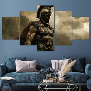 Spartan Warrior Canvas Wall Art, 5 Panel Framed Print - Etsy