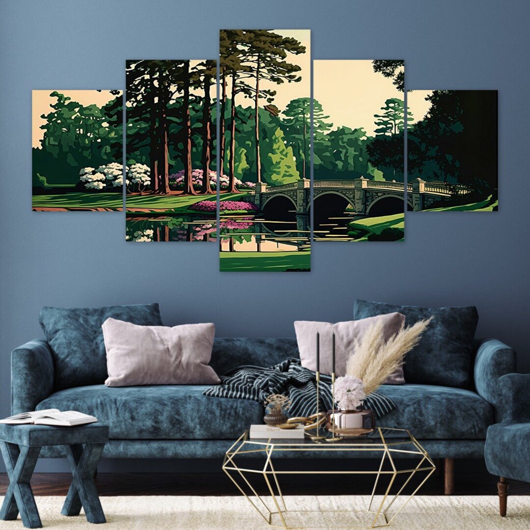 Augusta Golf Course Canvas Print: 5-panel Painting Style Wall Art - Etsy