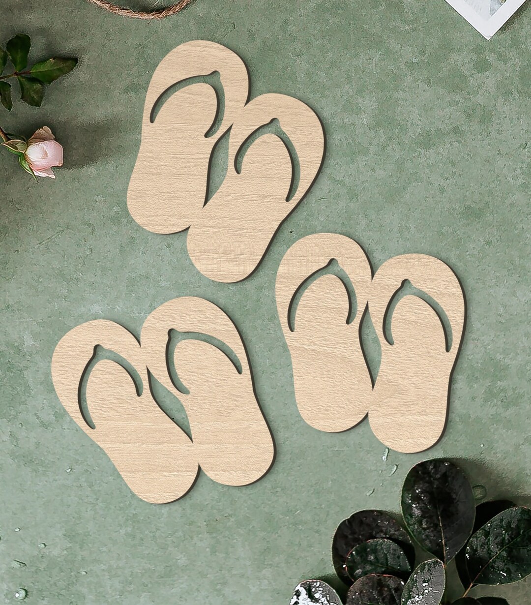 Flip Flop Wood Cutouts Laser Die Cut Bulk Wholesale DIY - Etsy