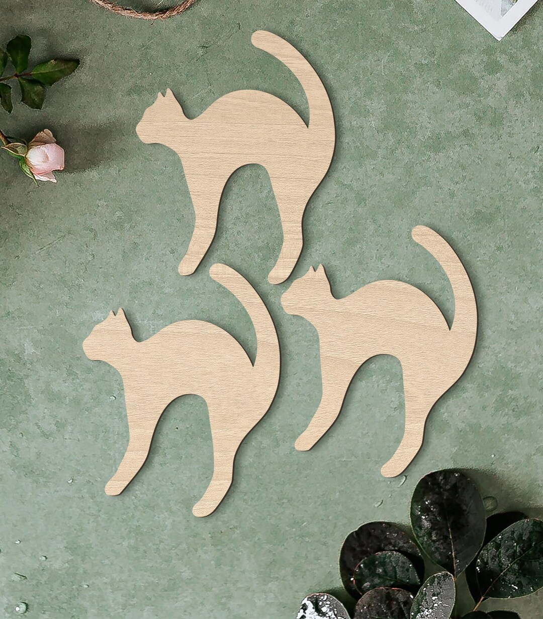 Scared Cat Wood Cutout Laser Die Cut Bulk Wholesale DIY - Etsy