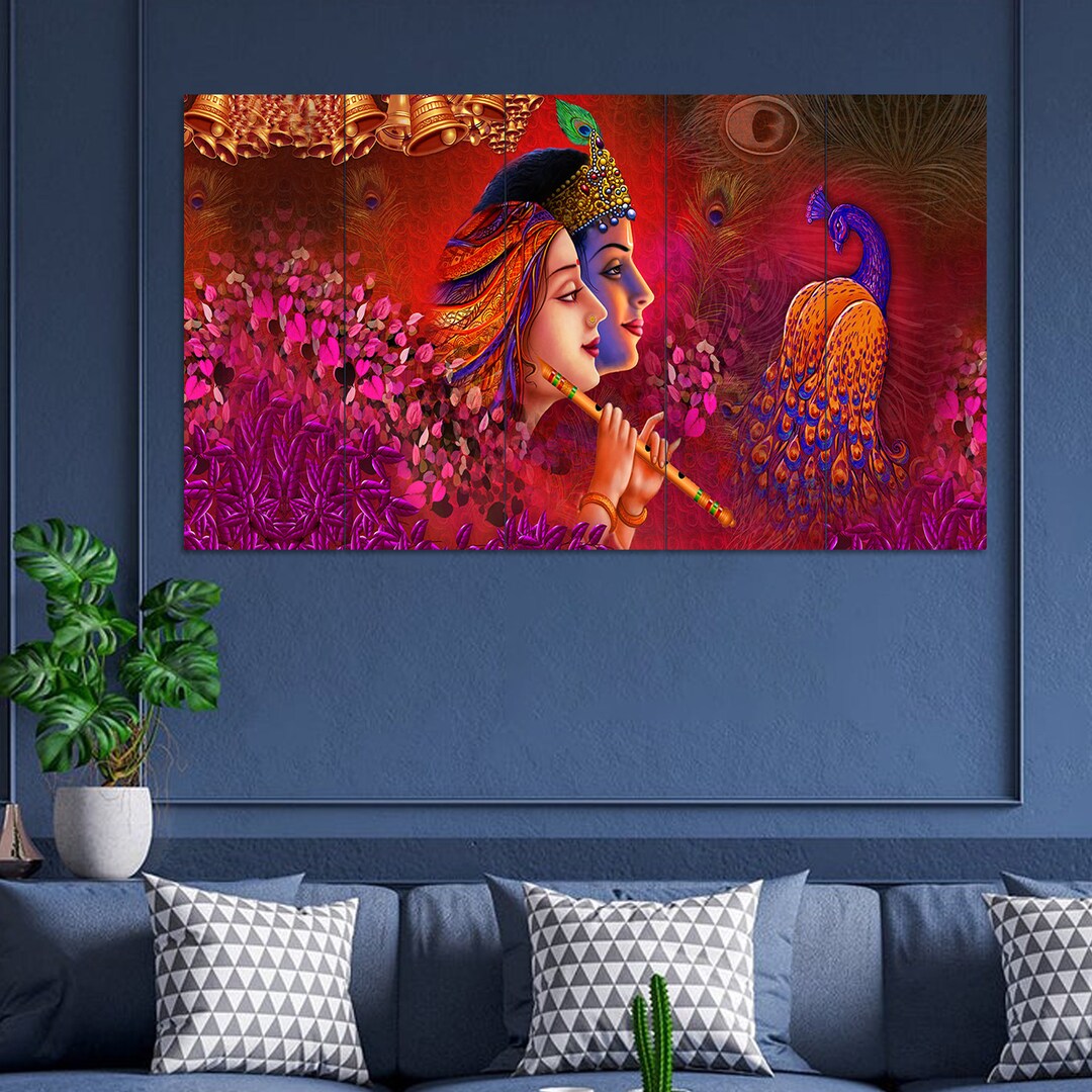 Lord Krishna Watercolour Painting for Home Decor, Traditional Painting ...