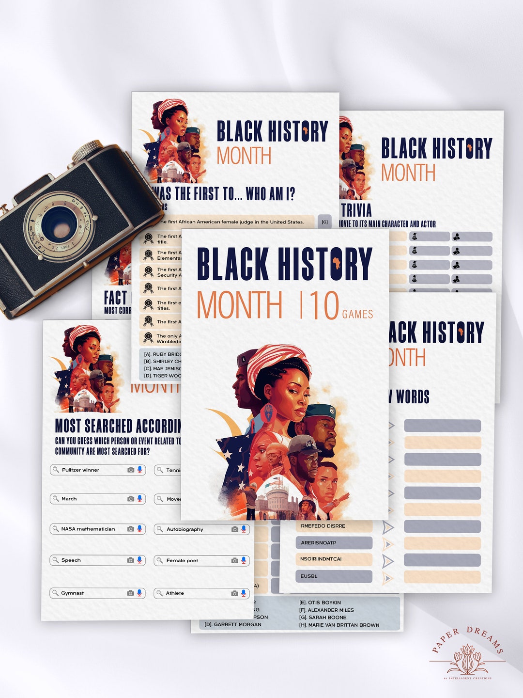 Black History Month Printable Games, I Am Black History Games for Kids ...