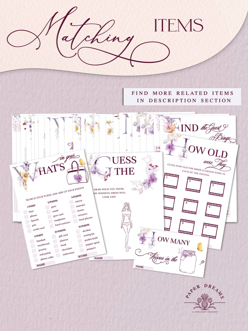 Whats in Your Purse Game, Whats in My Purse Scavenger Hunt Game, Ladies ...