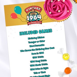 Back in 1964 60th Birthday Party Games, 60th Birthday Games for Adults ...