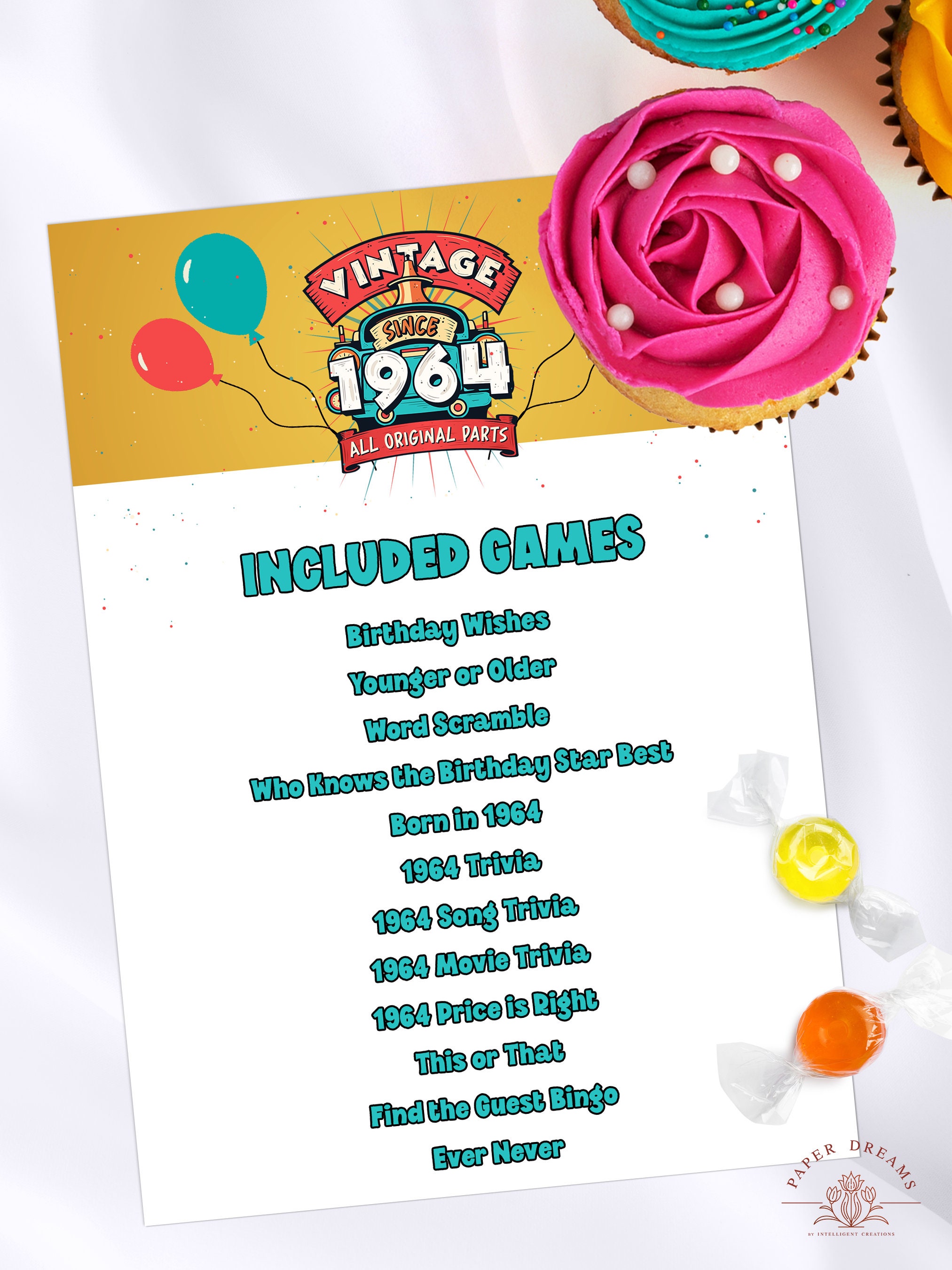 Back in 1964 60th Birthday Party Games, 60th Birthday Games for Adults ...