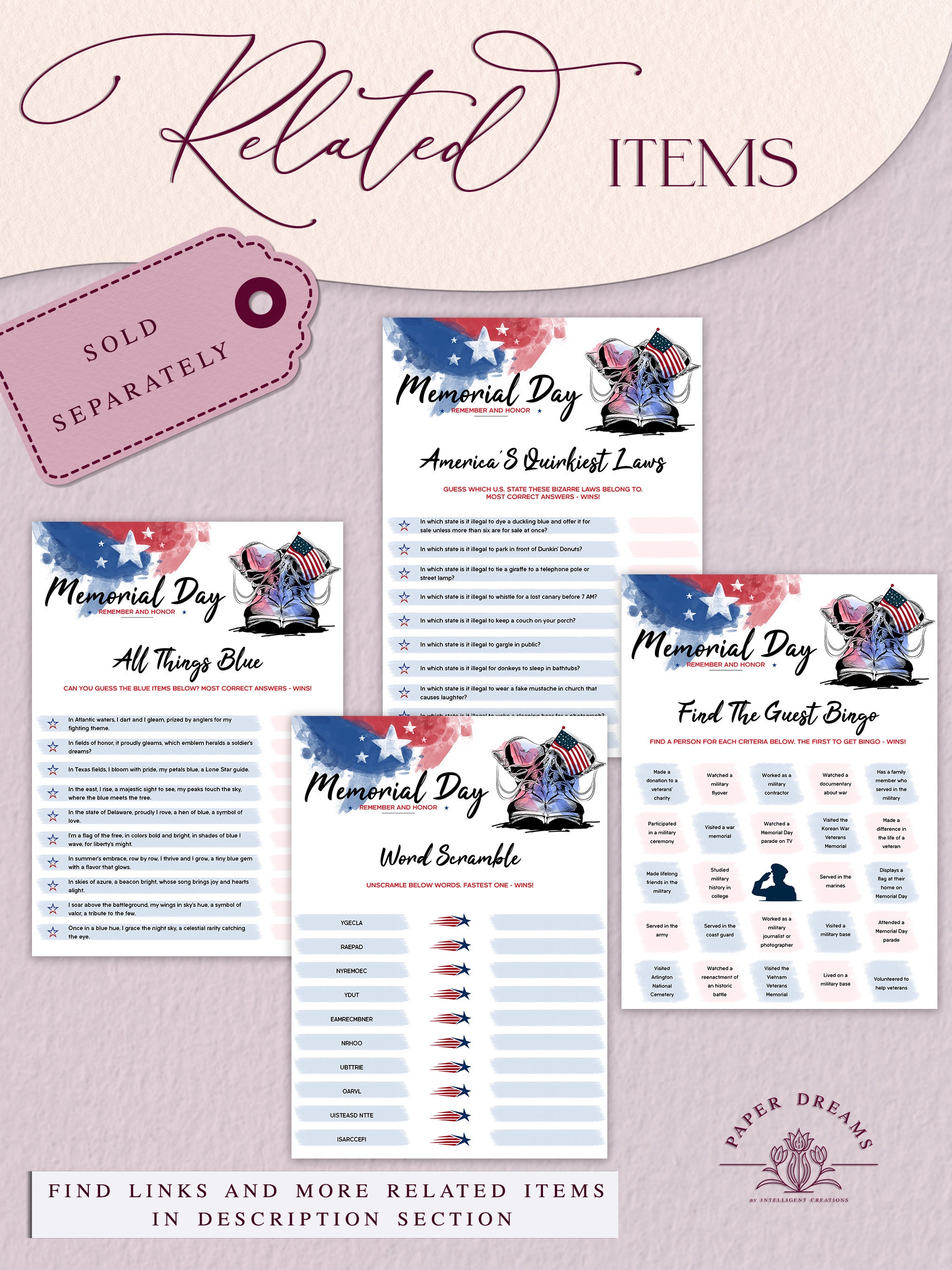 Memorial Day Home Scavenger Hunt,memorial Day Work Place Scavenger Hunt ...