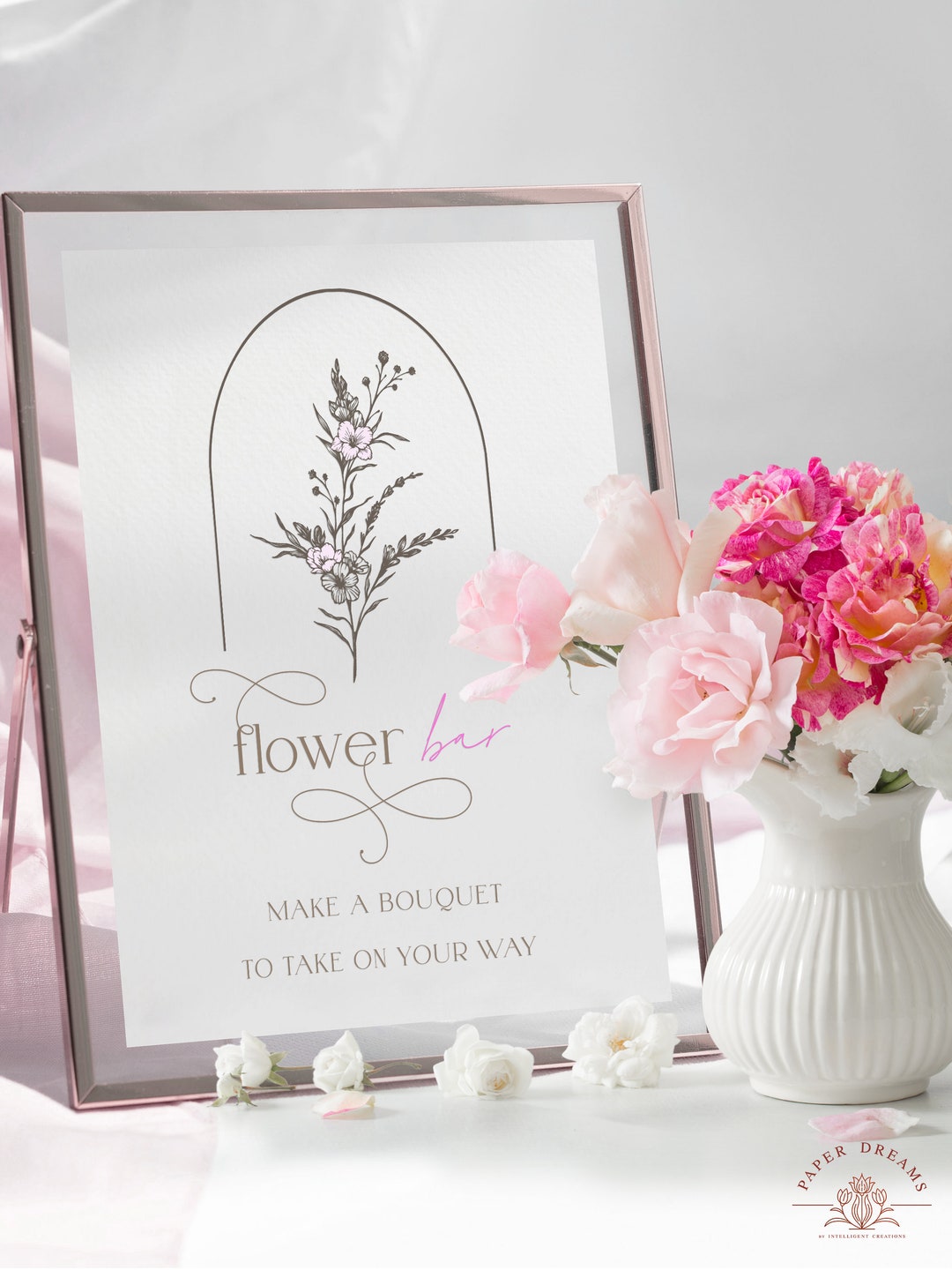 Flower Bar Sign Bridal Shower, Bloom Bar Sign, Flower Bouquet Favor ...