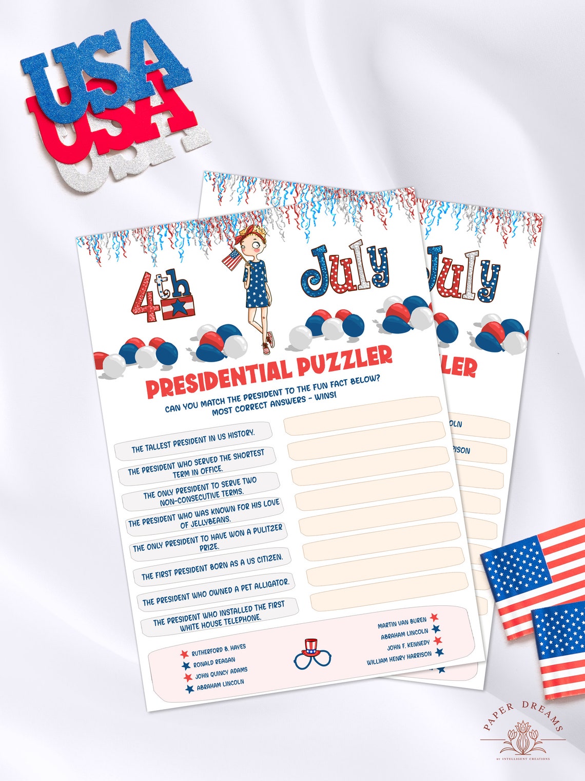 4th of July US Presidents Fun Quiz, Funny July 4th Trivia Questions ...