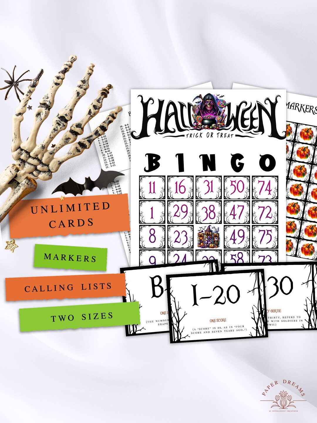 Printable Halloween Bingo Cards, Cute Halloween Treat Adult Halloween ...