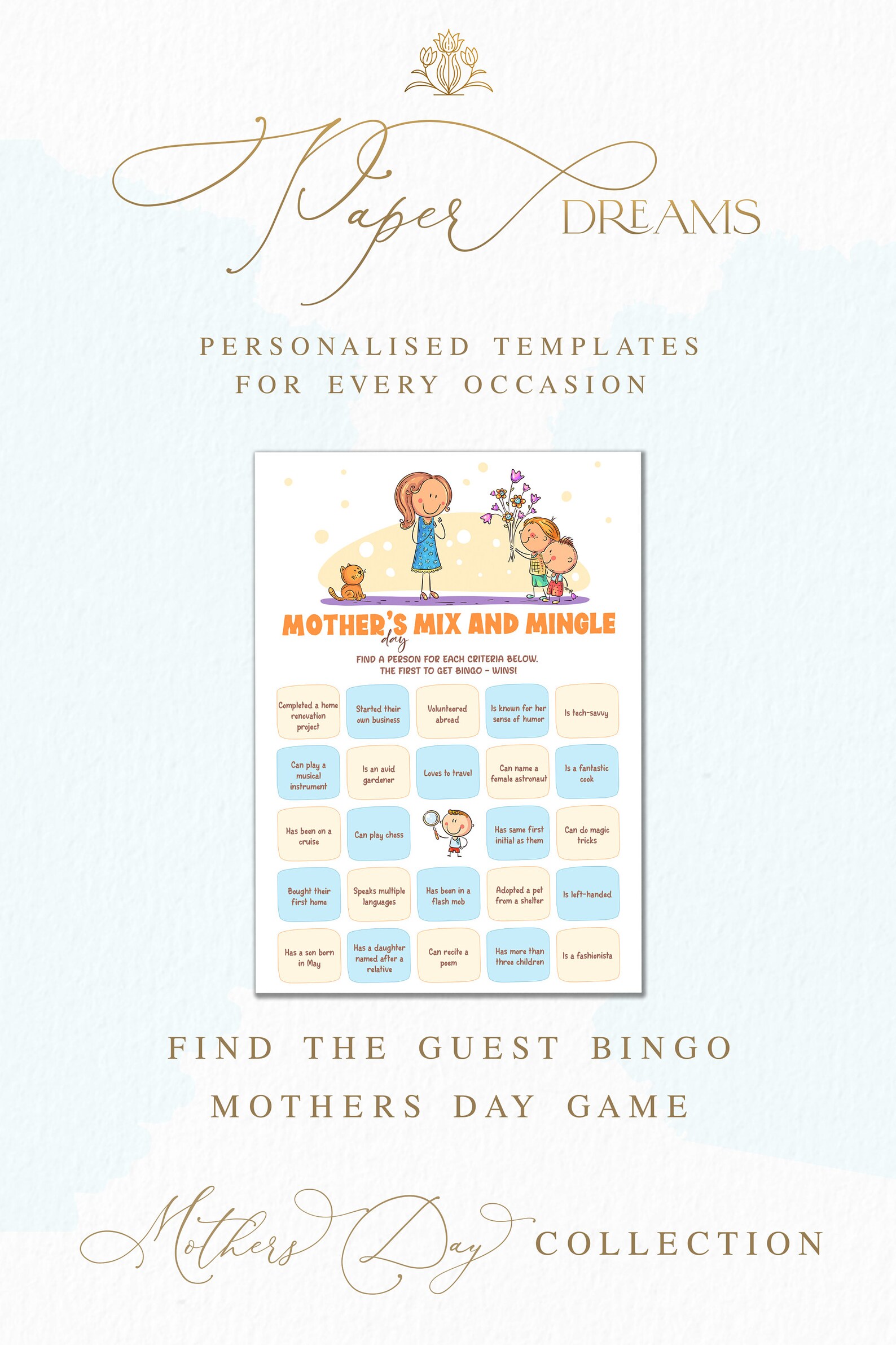 Funny Mothers Day Game Printable Find Some One Who, Mothers Day Brunch ...