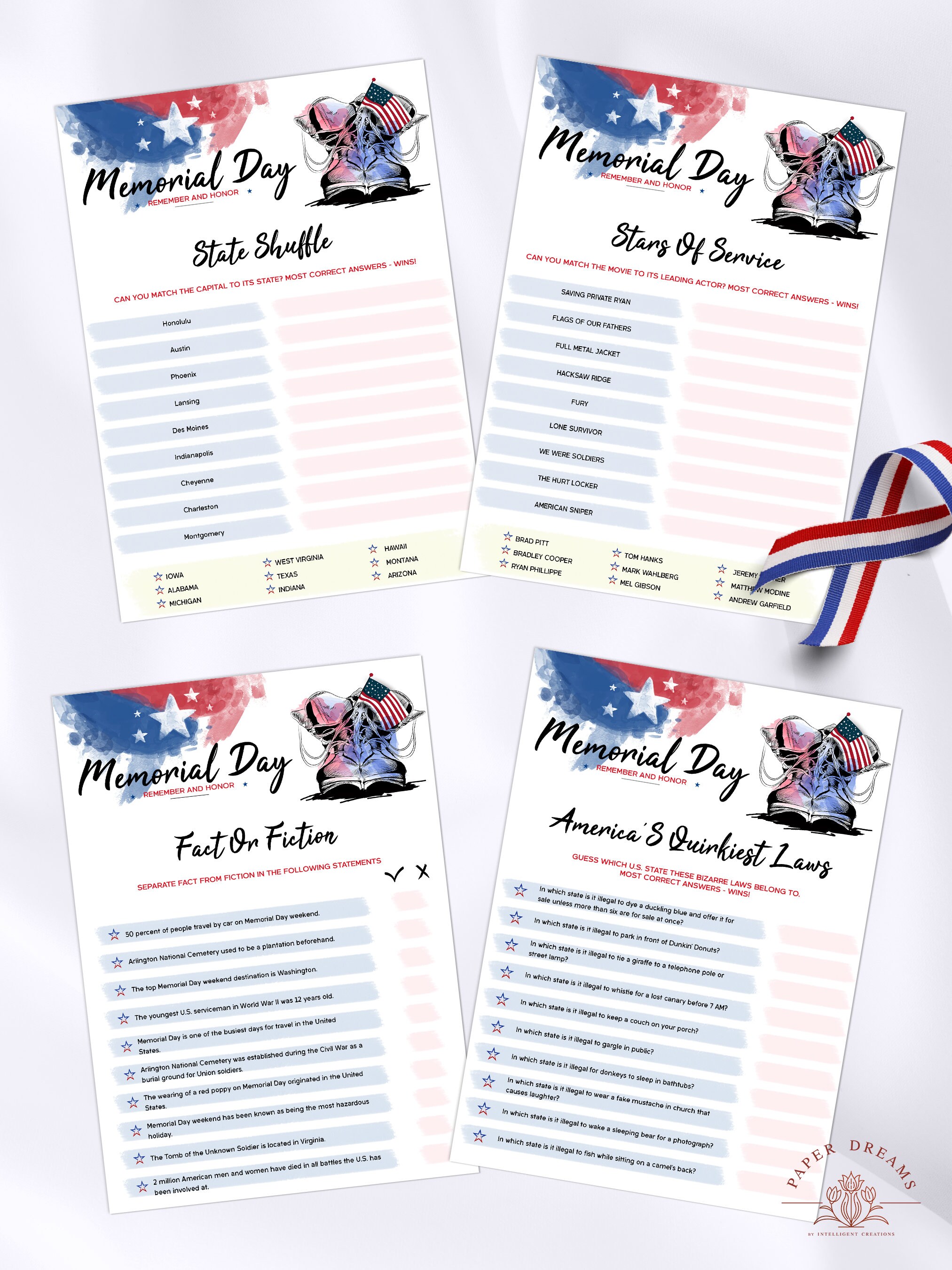 Memorial Day Trivia Game for Adults,memorial Day Trivia Questions ...