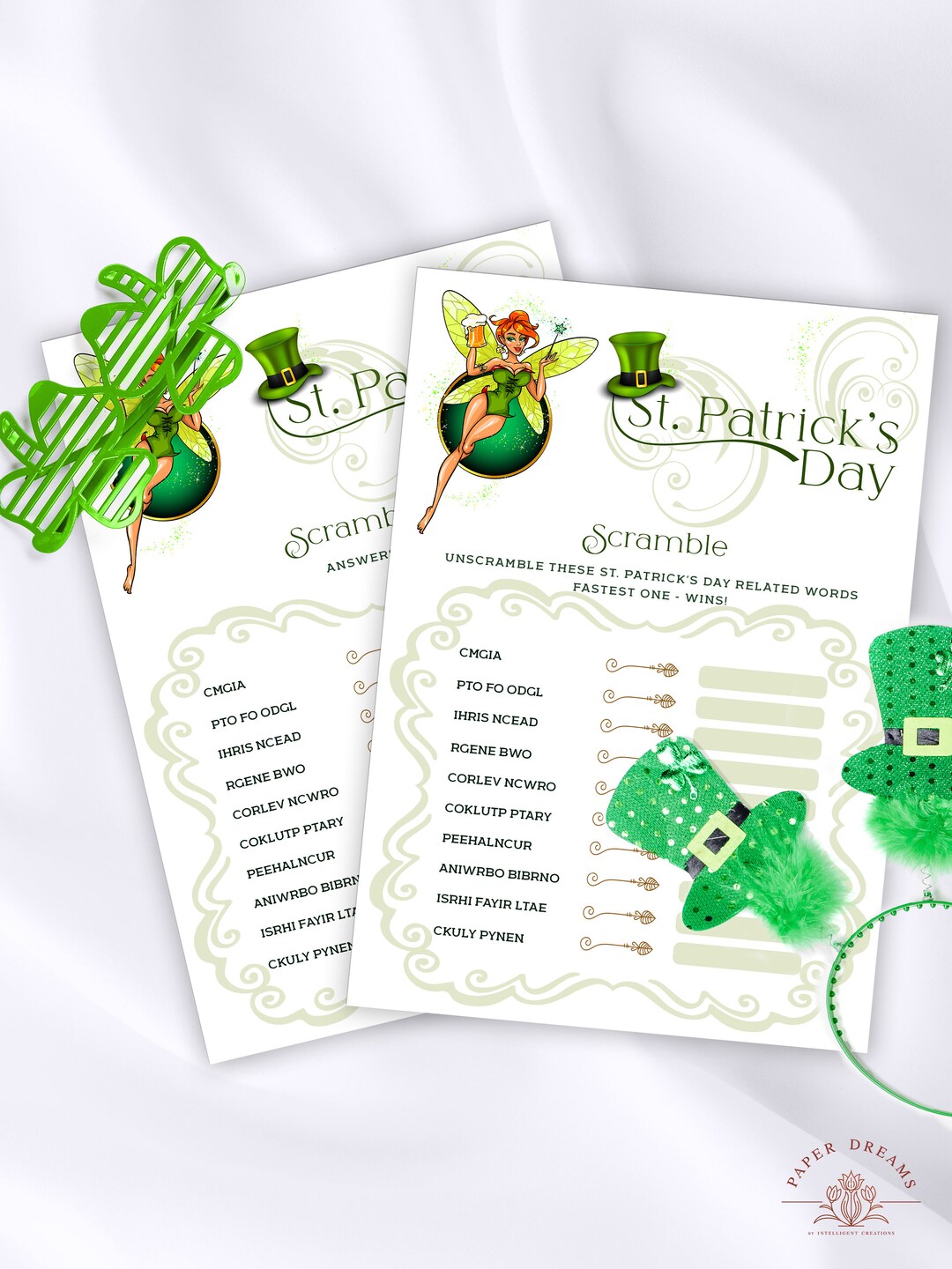 Irish Word Scramble St Patricks Day Game for Adults, Unscramble St ...