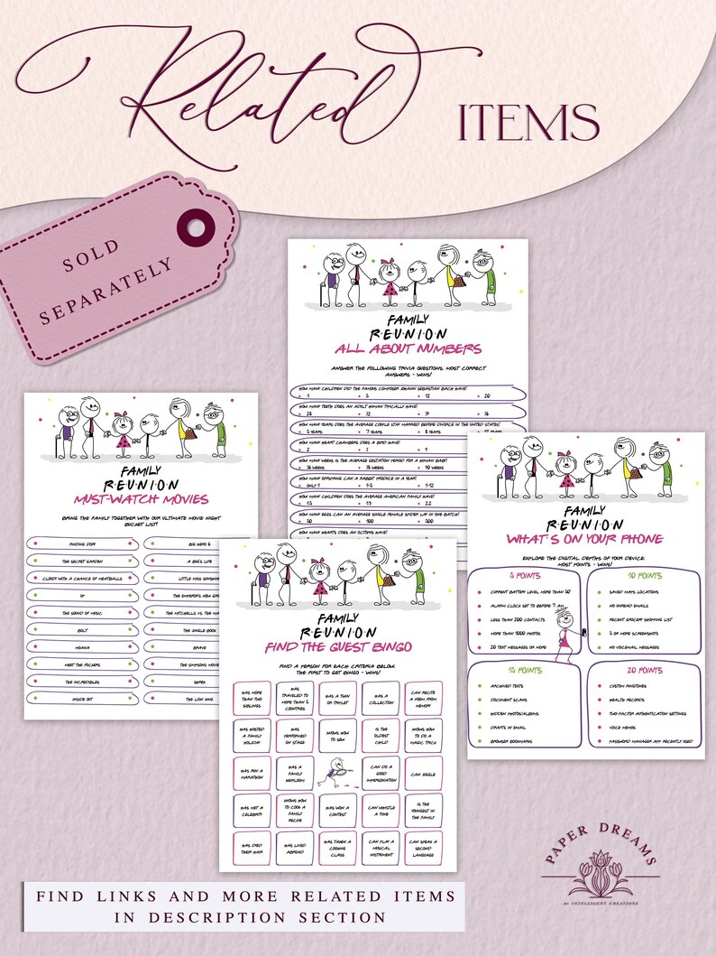 Family Reunion Riddles for Adults & Kids, Digital Download Virtual ...