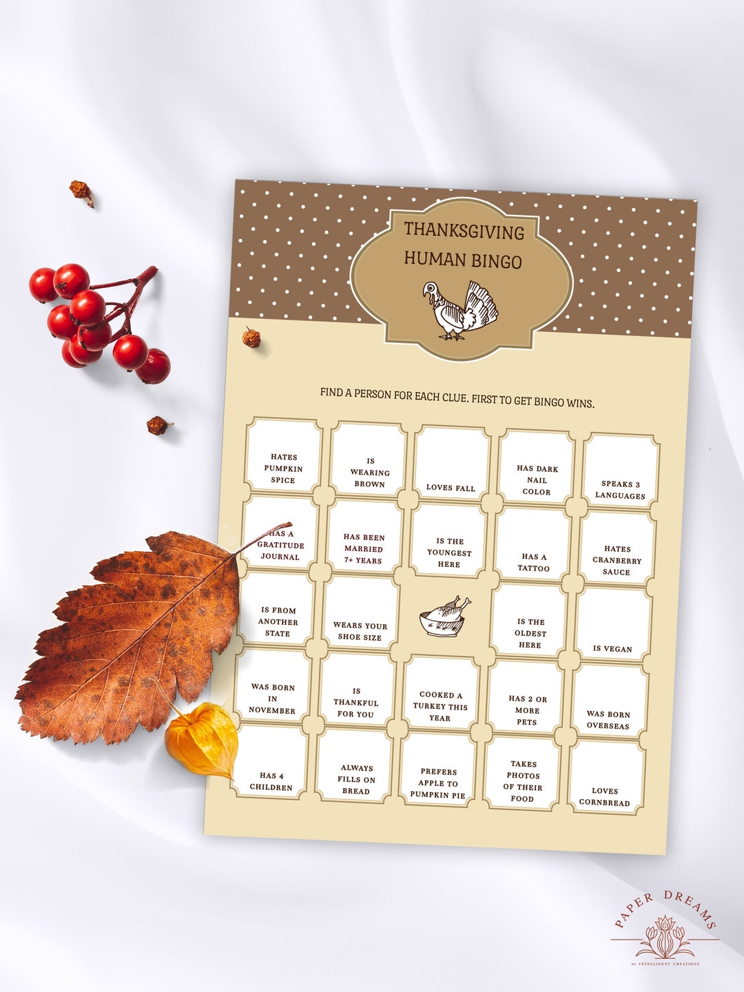 Thanksgiving Find the Guest Bingo Friendsgiving Games Printable, Fall ...