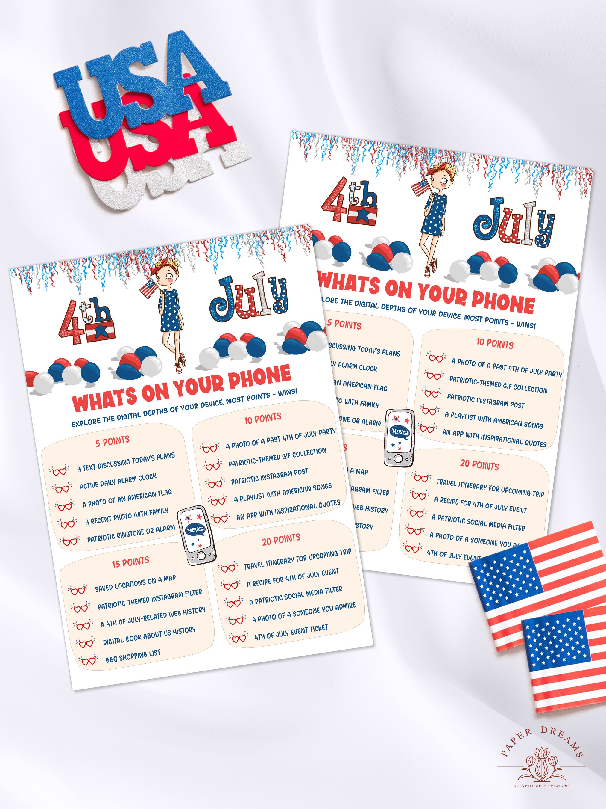 Funny 4th of July Phone Scavenger Hunt Game, July 4th Whats on Your ...