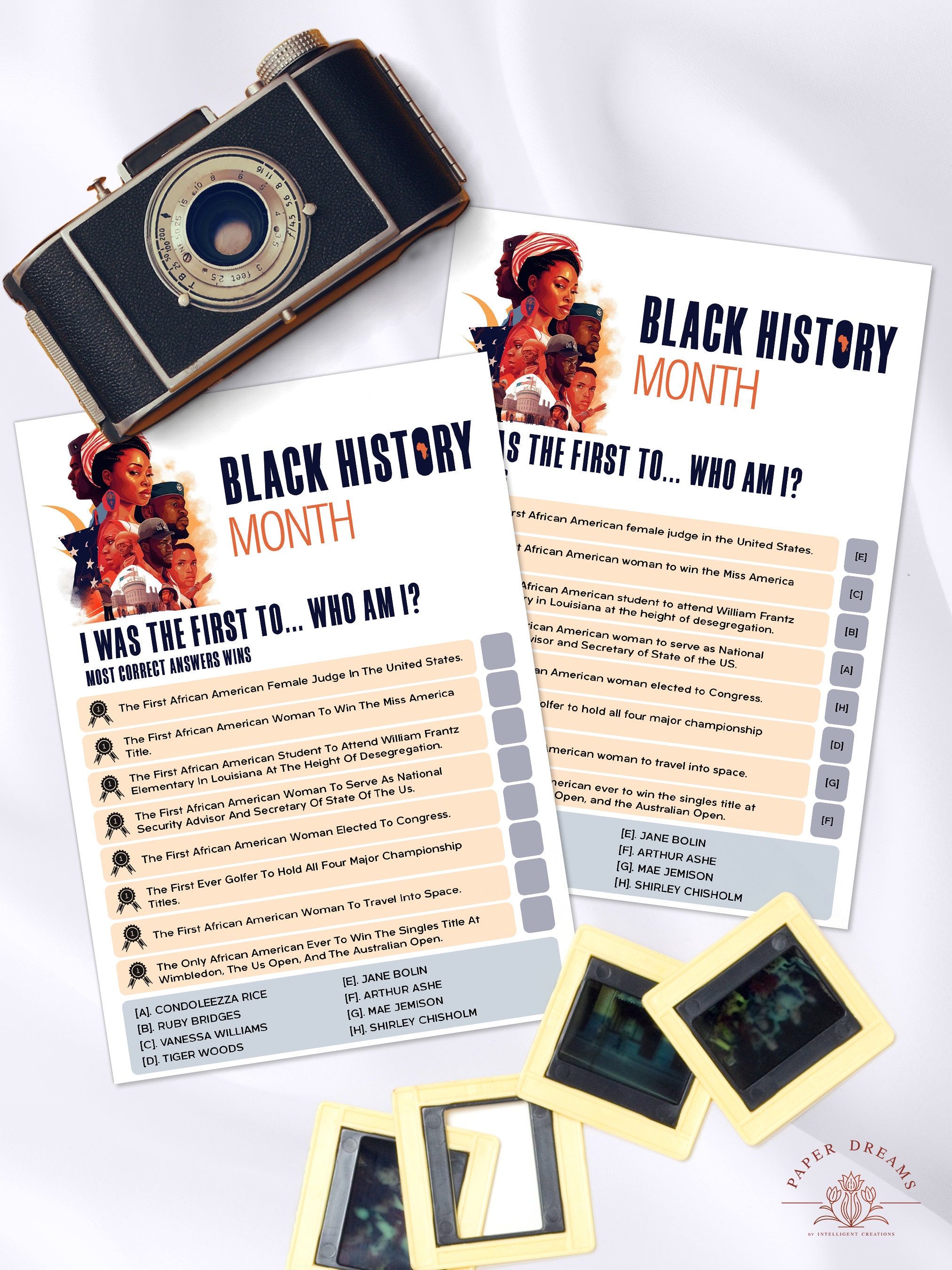 Iconic Men & Women Black History Trivia Game, I Am Black History, Black ...