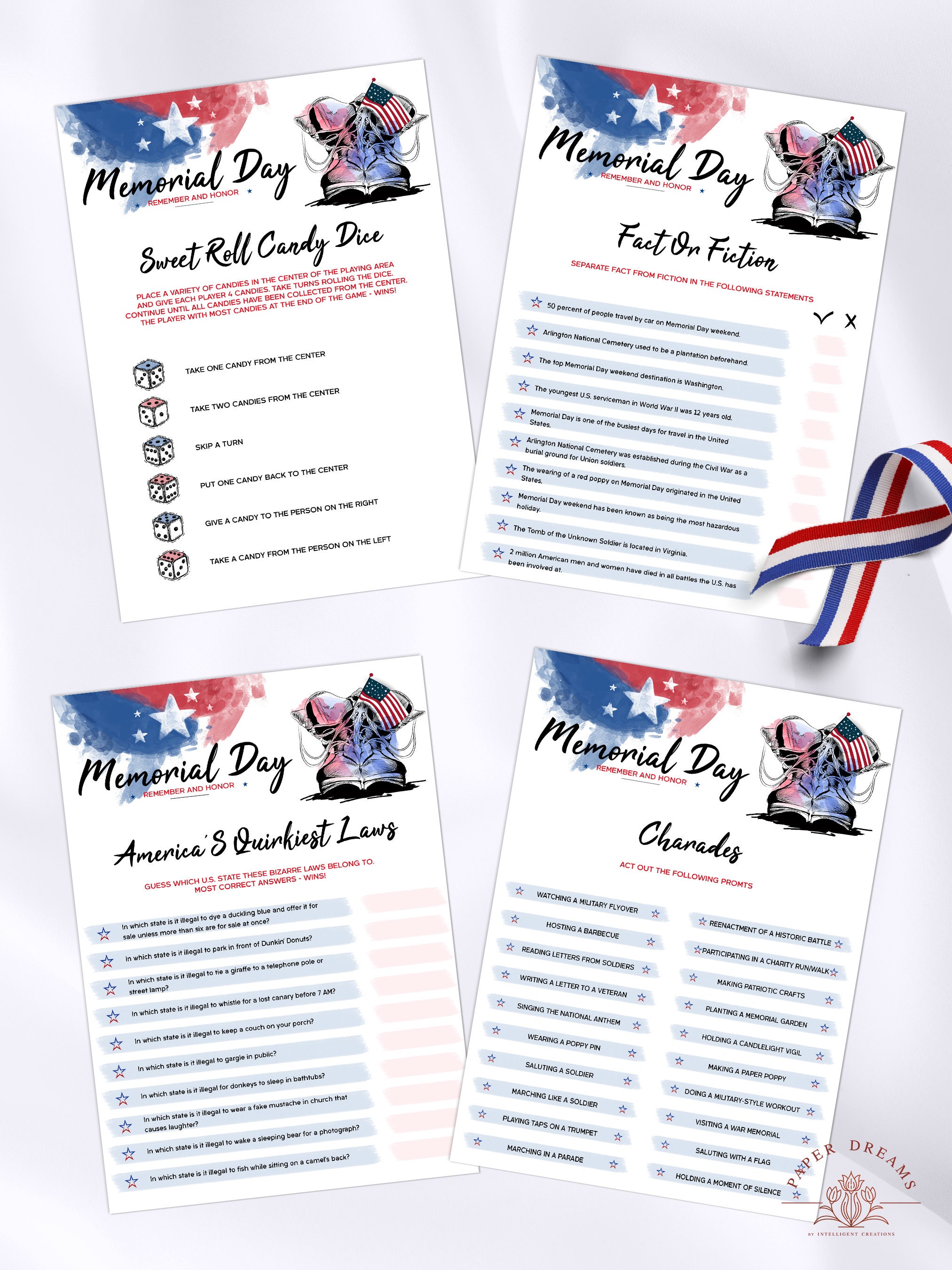 Memorial Day Family Reunion Games, Memorial Day Trivia Questions,red ...