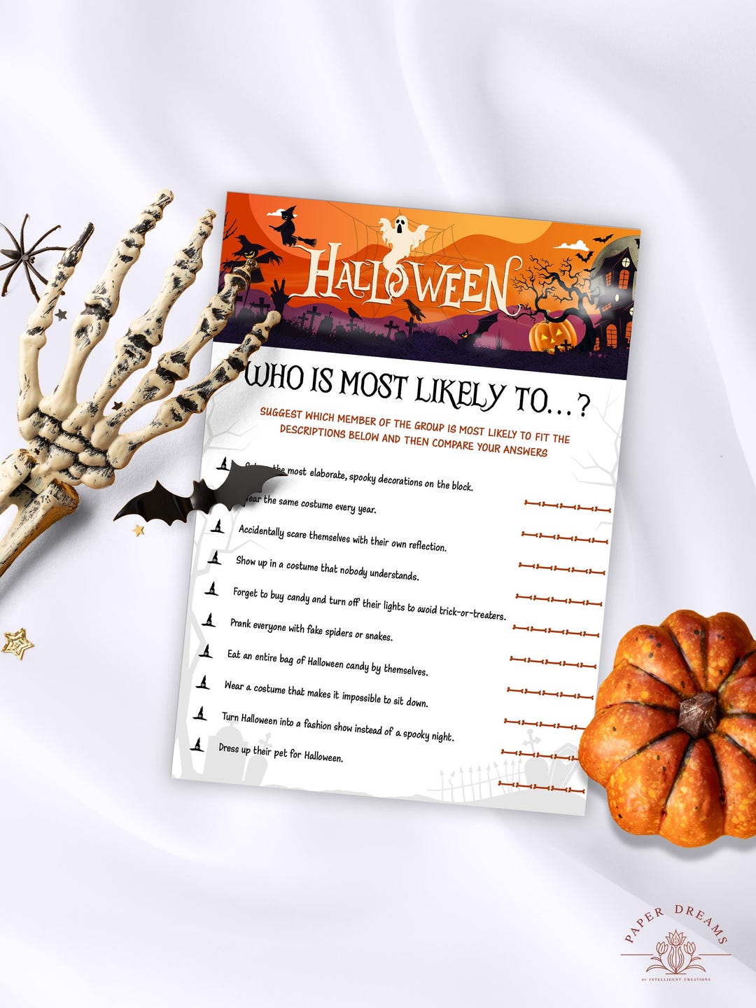 Editable Halloween Most Likely to Game, Spooky Digital Download Most ...