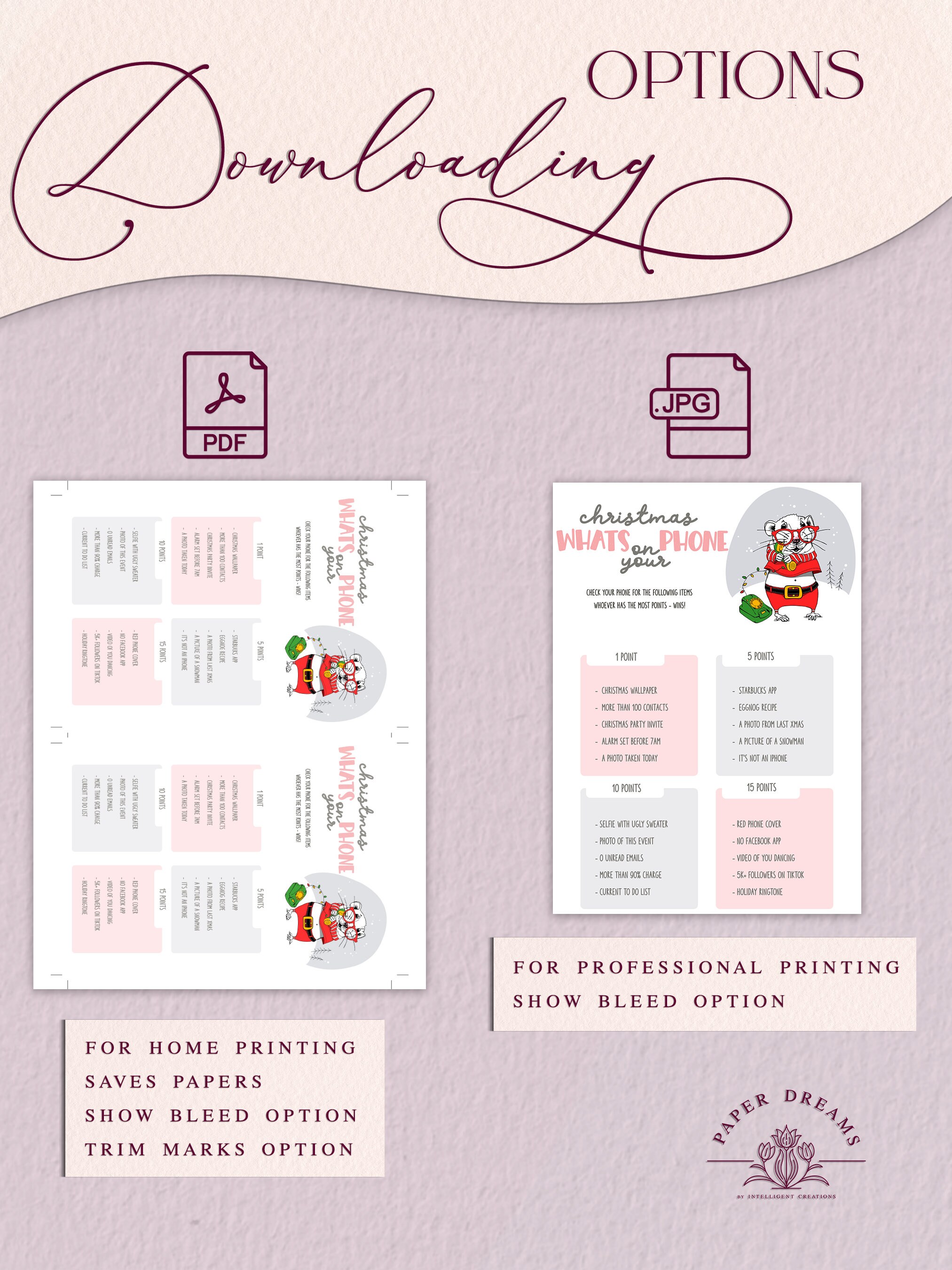 Whats on Your Phone Christmas Printable, Christmas Phone Game, Phone ...