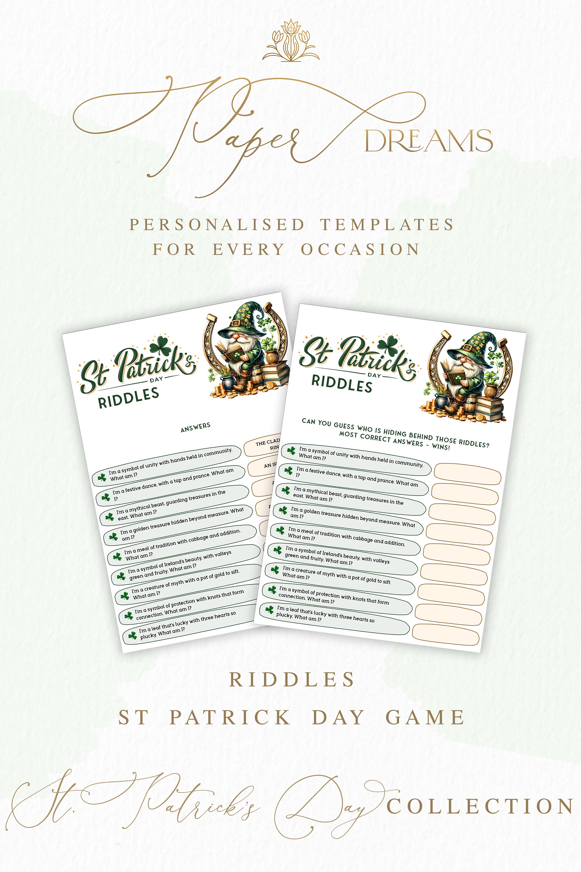 St Patricks Day Riddles Game for Kids With Answers, Riddle Me This St ...