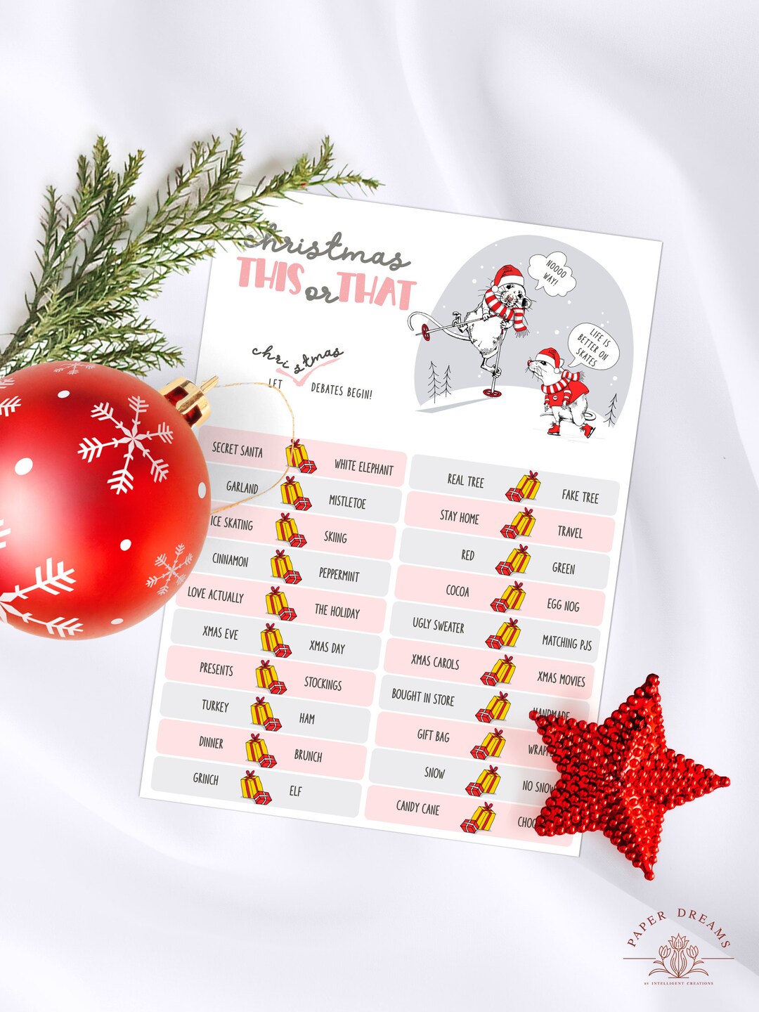 Would You Rather Christmas Game, Family Christmas Party Game, Christmas ...