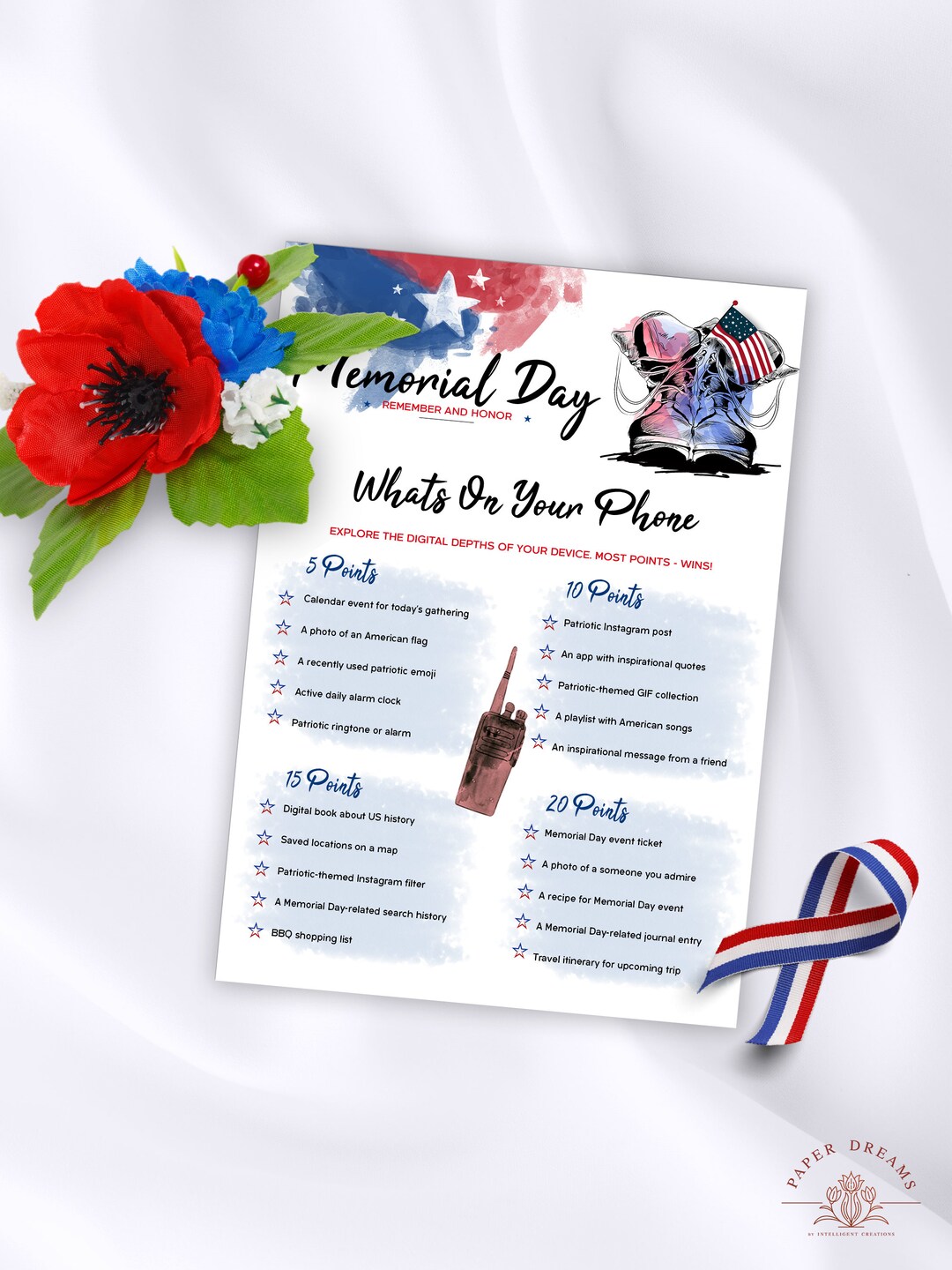 Memorial Day Phone Scavenger Hunt Party Game, Whats on Your Phone Game ...