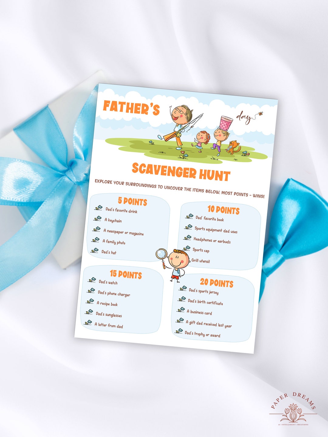 Funny Fathers Day Home Scavenger Hunt Printable Game for Kids and ...