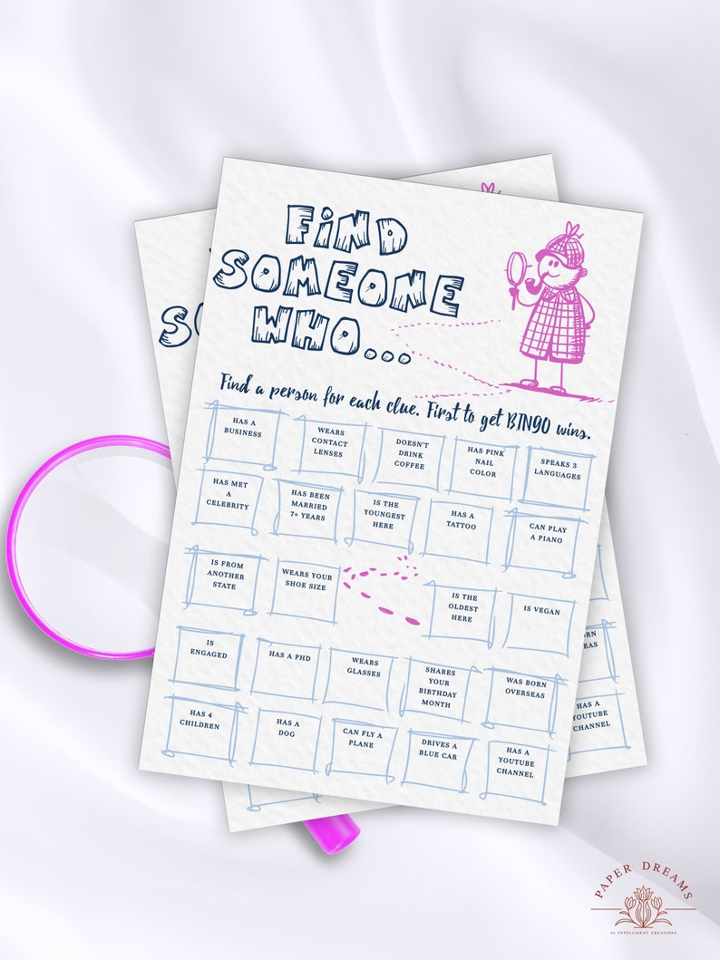 Find the Guest Bingo, Mix and Mingle Bingo, Human Bingo, Get to Know ...