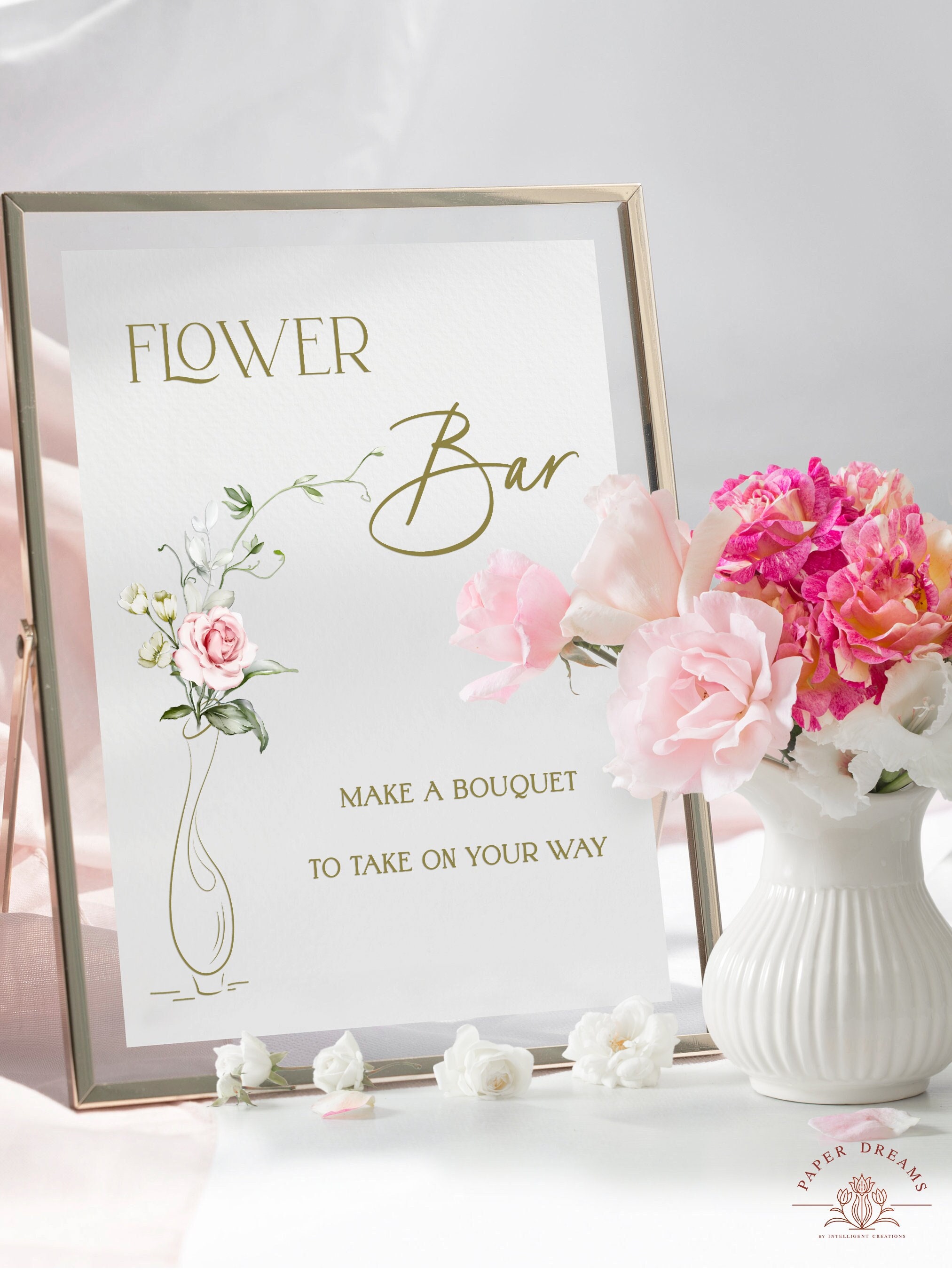 Flower Bar Sign, Bouquet Bar Sign, Make a Bouquet Sign, Flower Bouquet ...