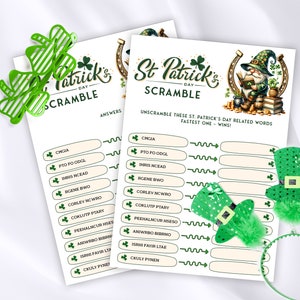 Word Scramble St Patricks Day Game for Kids, Unscramble St Pattys Day ...