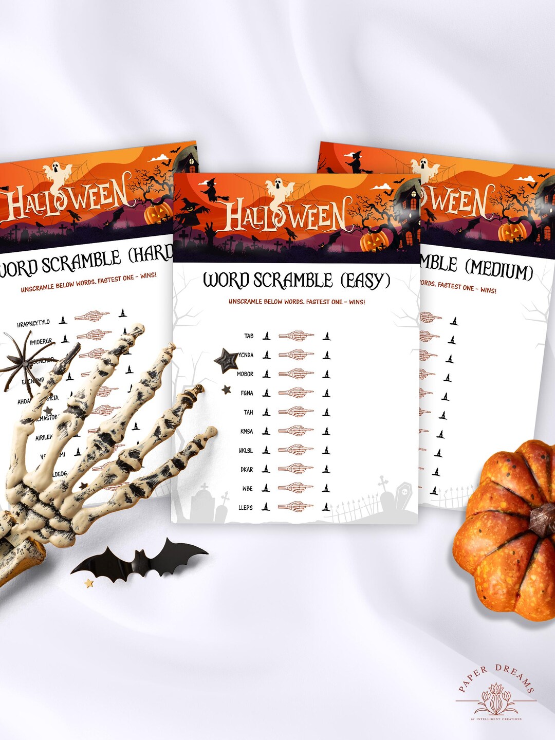 Halloween Word Scramble Game Bundle Answer Key, Spooky Digital Download ...