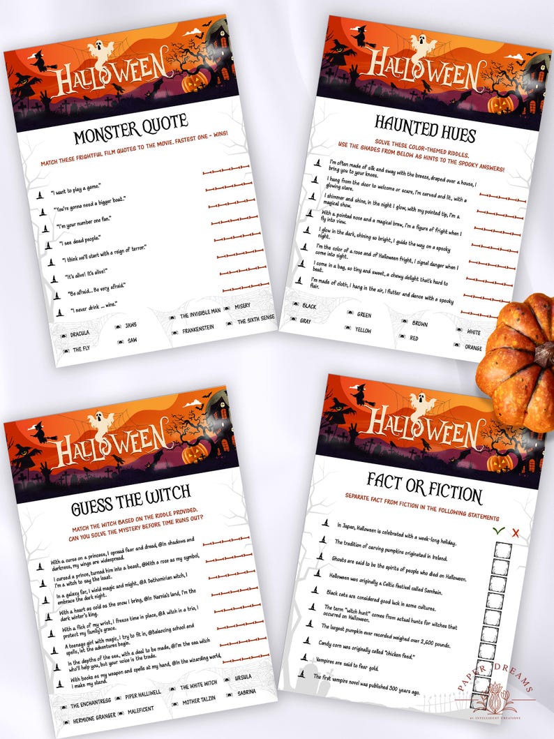 Halloween Trivia Bundle, Digital Download Trivia Questions With Trivia ...