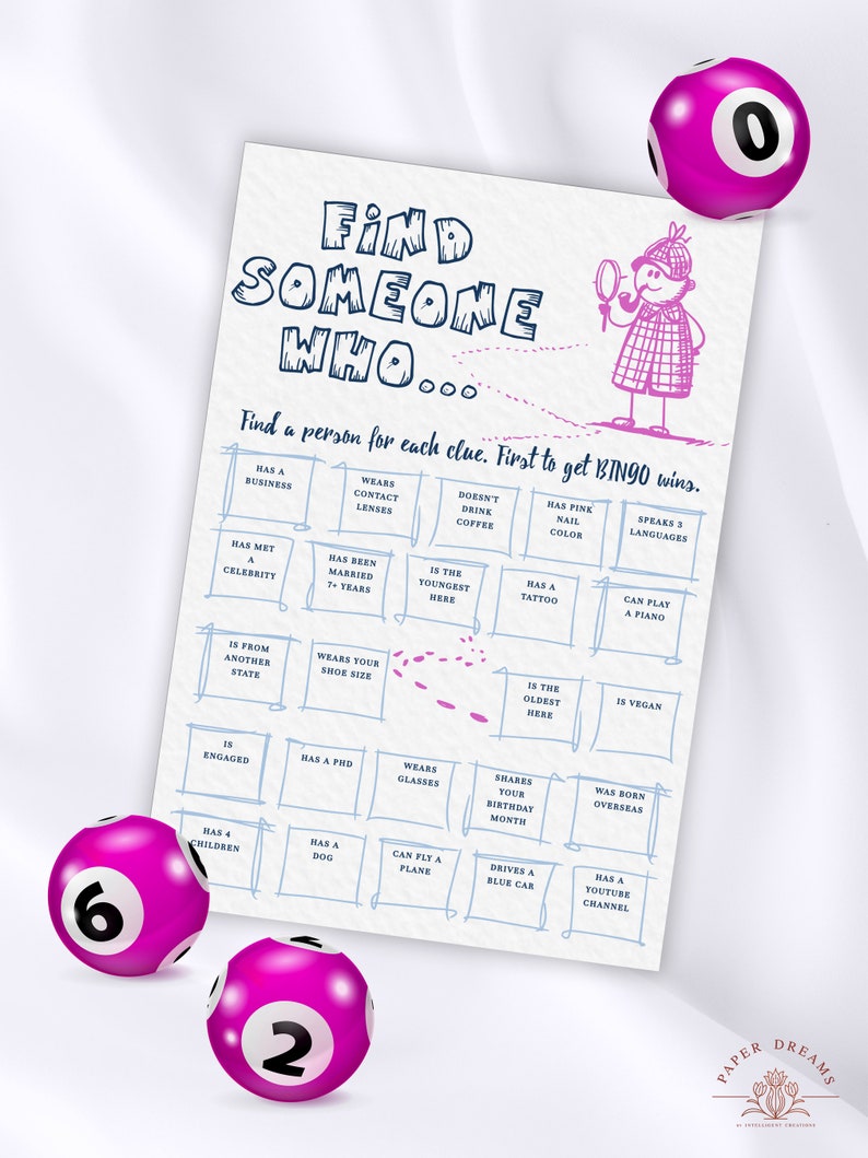 Find the Guest Bingo, Mix and Mingle Bingo, Human Bingo, Get to Know ...