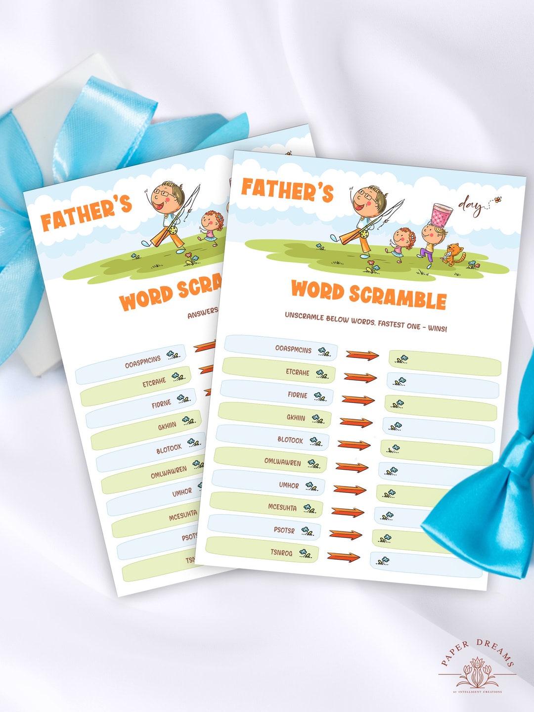 Unscramble Fathers Day Printable Game for Kids and Adults, Funny ...