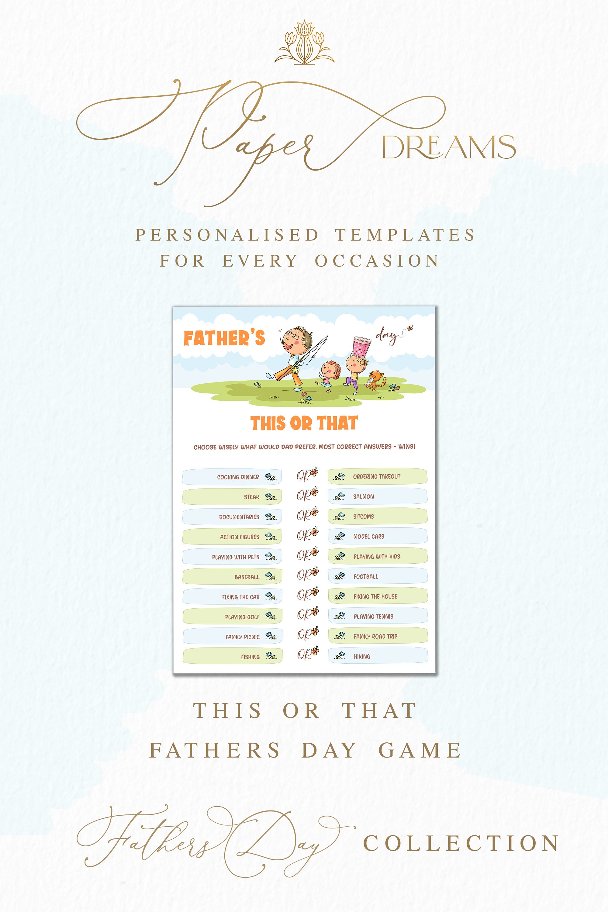 This or That Funny Fathers Day Printable Game for Kids and Adults ...