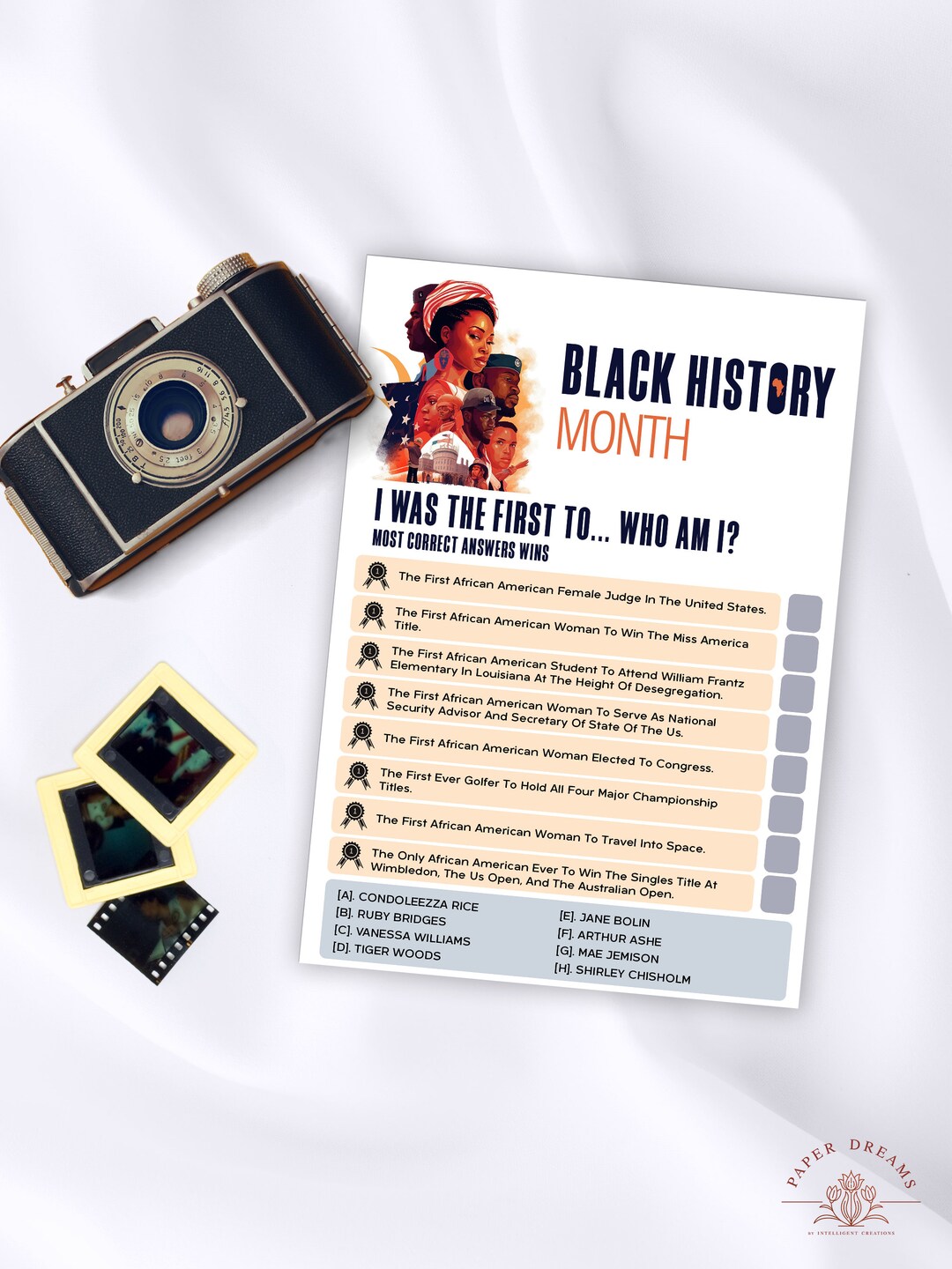 Iconic Men & Women Black History Trivia Game, I Am Black History, Black ...