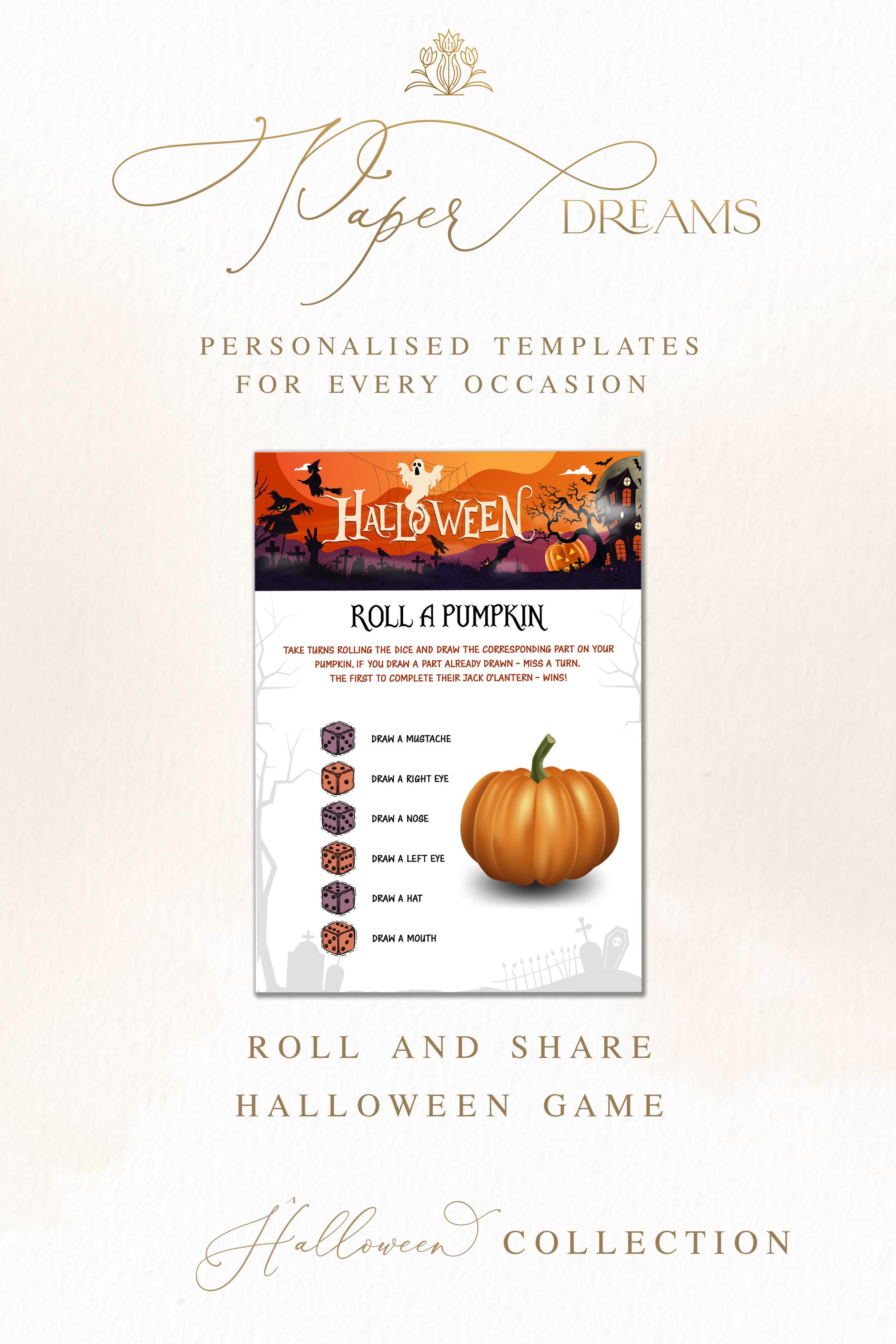 Roll a Pumpkin Game, Halloween Kids Dice Game, Halloween Games for Kids ...