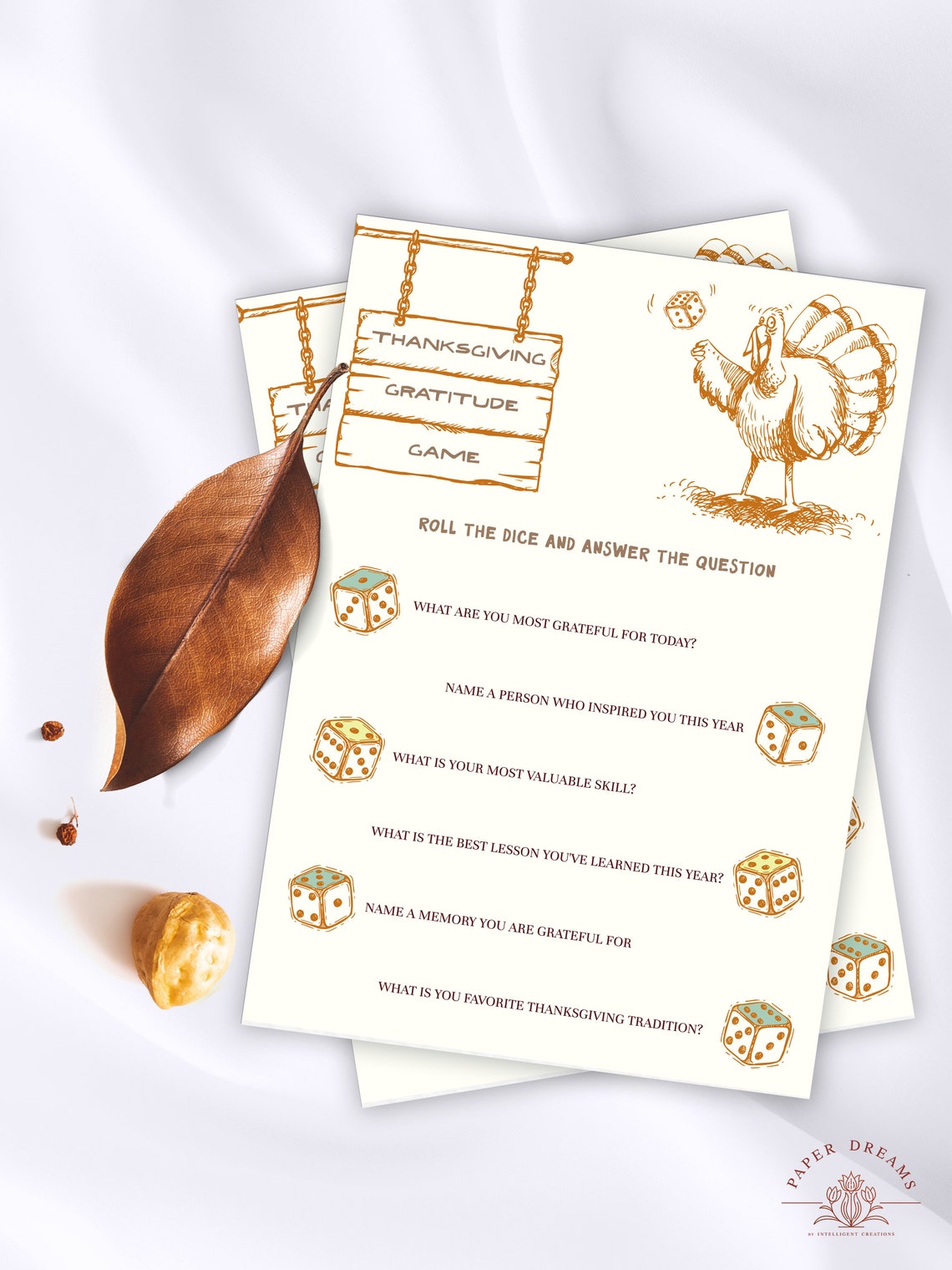 Funny Thanksgiving Dice Game Printable, Friendsgiving Games ...