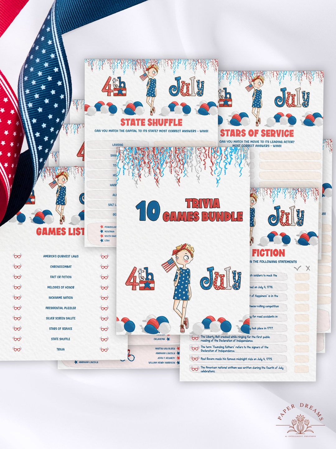 Funny 4th of July Games, July 4th Trivia Game for Adults, Fourth of ...