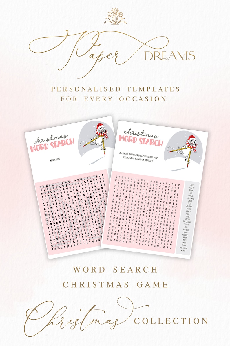 Christmas Word Search Printable, Christmas Word Games, Christmas Party ...