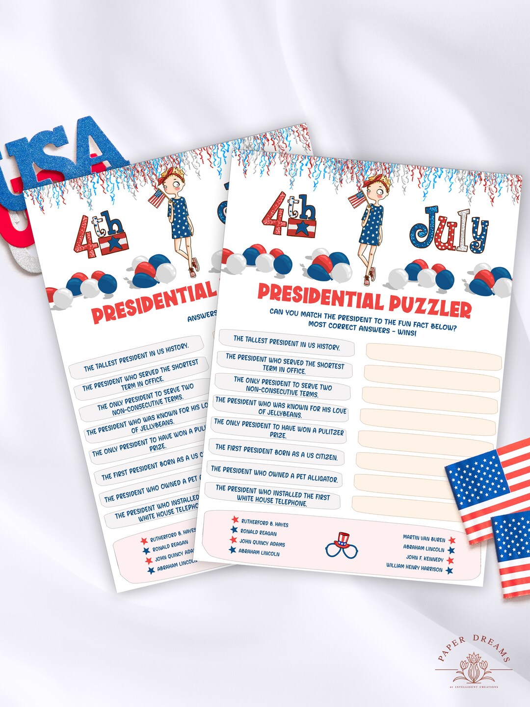 4th of July US Presidents Fun Quiz, Funny July 4th Trivia Questions ...
