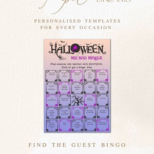 Halloween Find the Guest Bingo Printable, Family Reunion Games ...