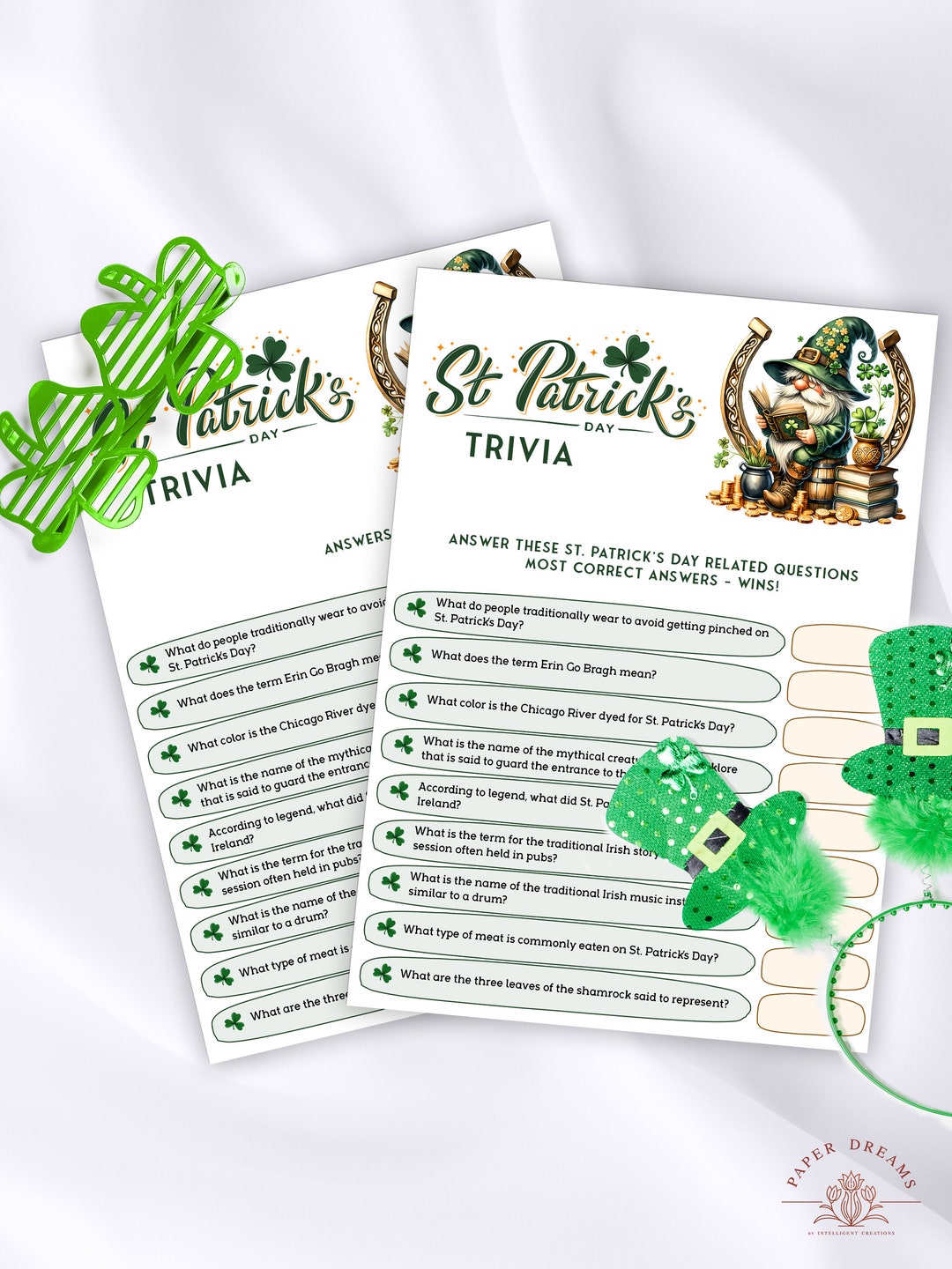 St Pattys Day Trivia Questions Party Game, St Patricks Day Trivia Games ...
