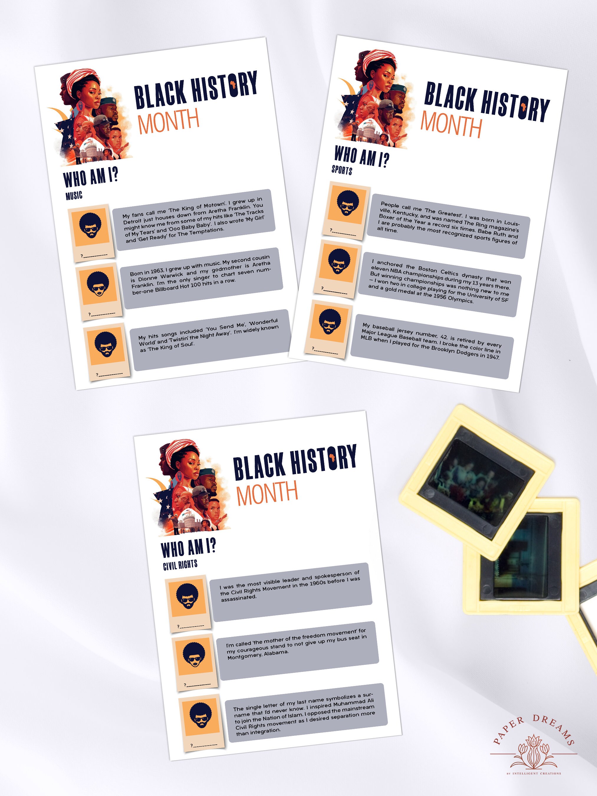 Iconic Men & Women Black History Trivia Game, I Am Black History, Black ...