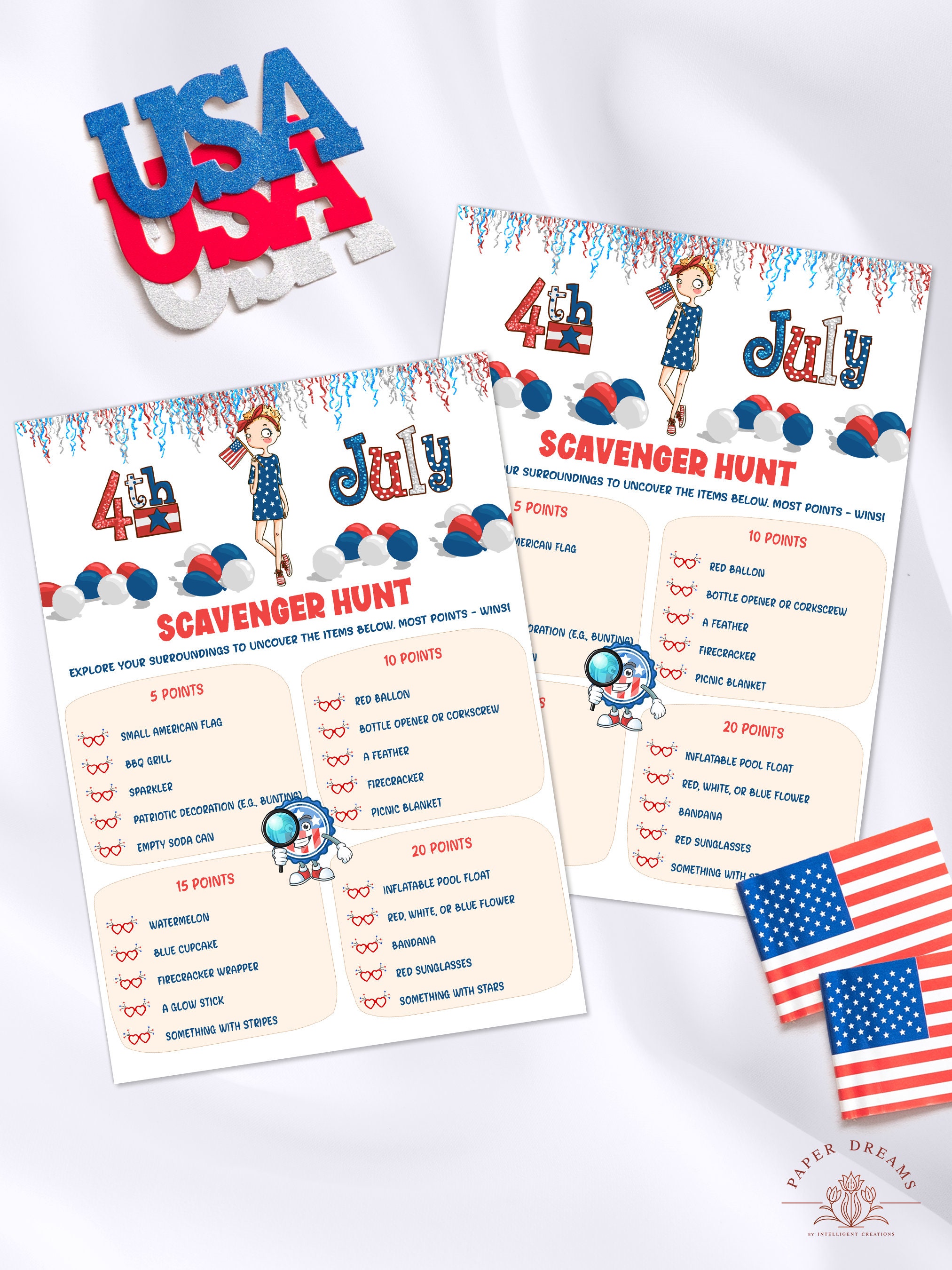 4th of July Home Scavenger Hunt, July 4th Work Place Scavenger Hunt ...
