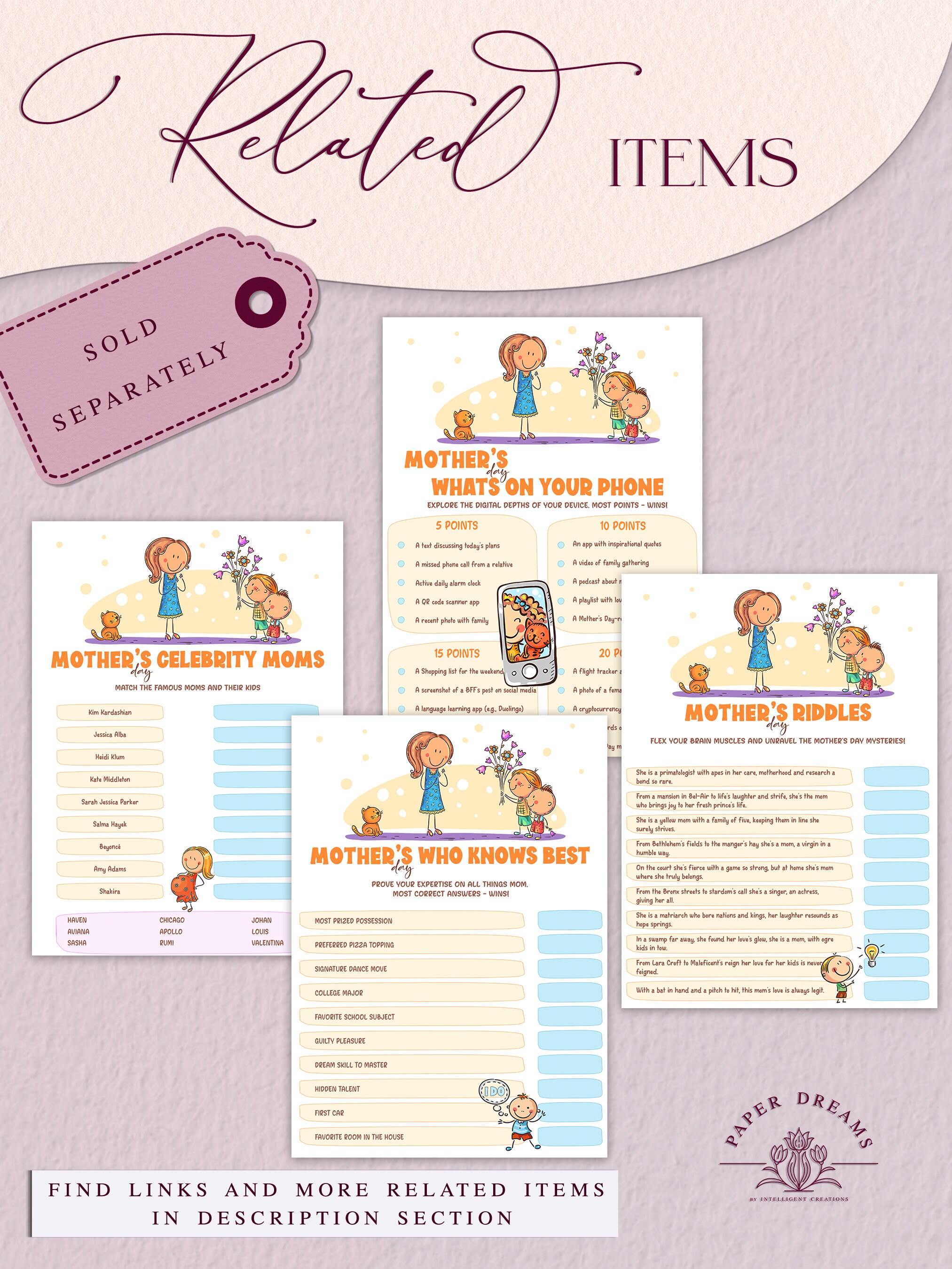 Mothers Day Brunch Trivia Game for Adults, Funny Mothers Day Trivia ...