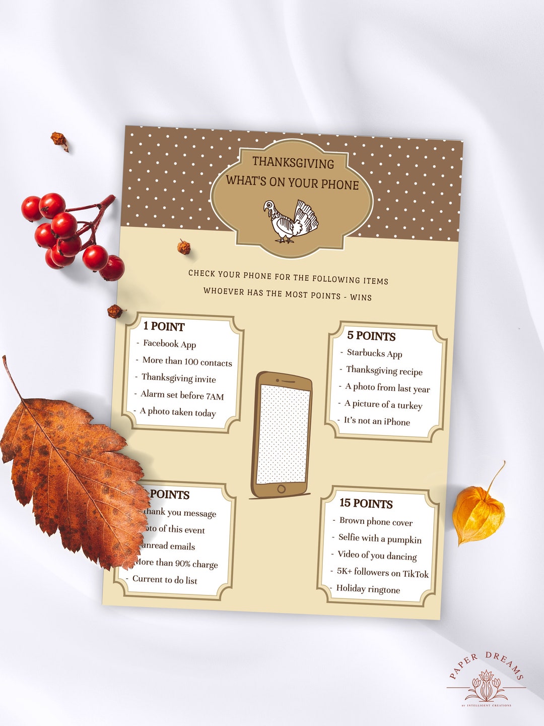 Phone Scavenger Hunt Friendsgiving Game Printable, Thanksgiving Games ...